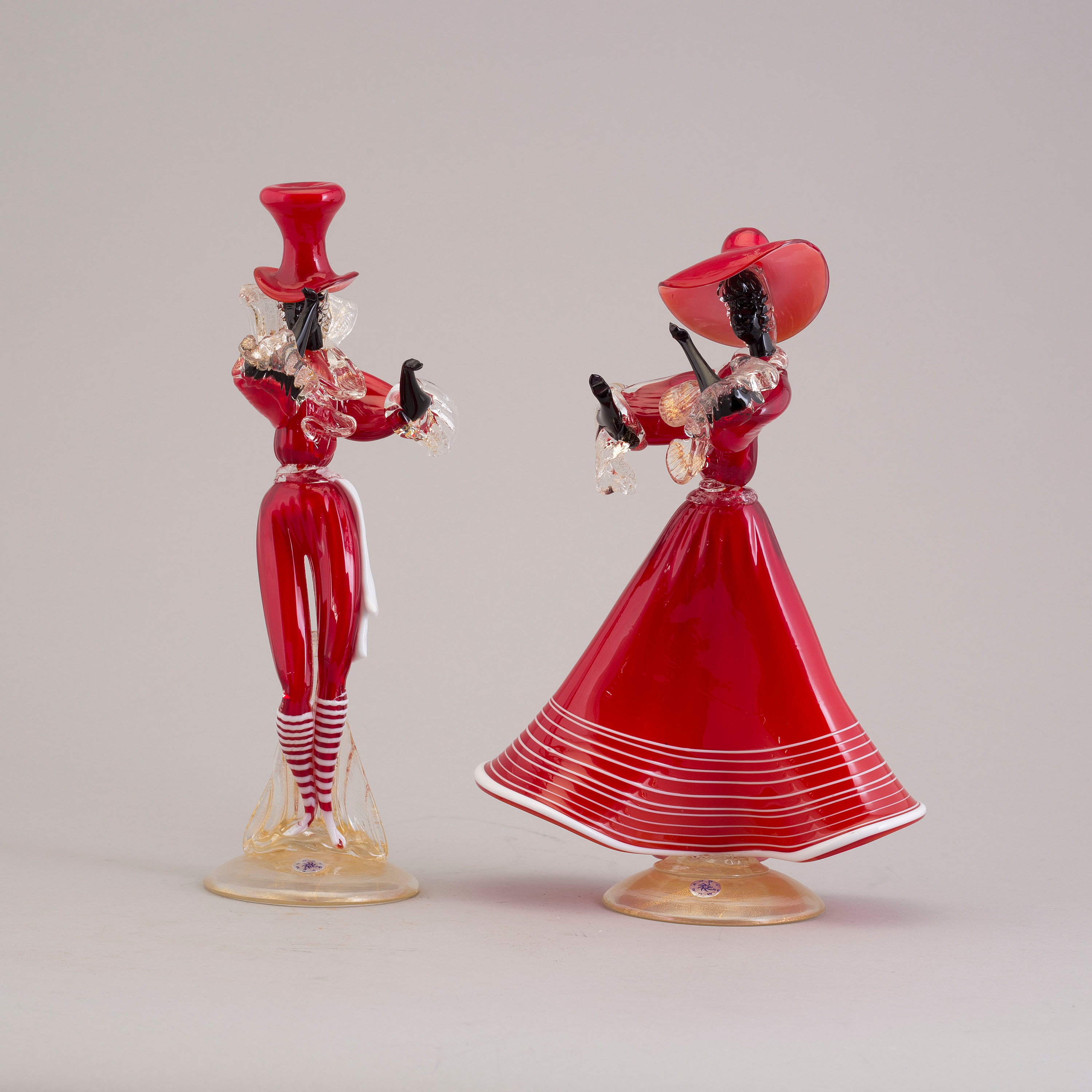 A pair of glass figures from Murano, mid 20th century. - Bukowskis