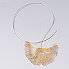 A MARIA JAUHIAINEN NECKLACE, "Ginkgo", stainless steel, 18K gold, 24K ...