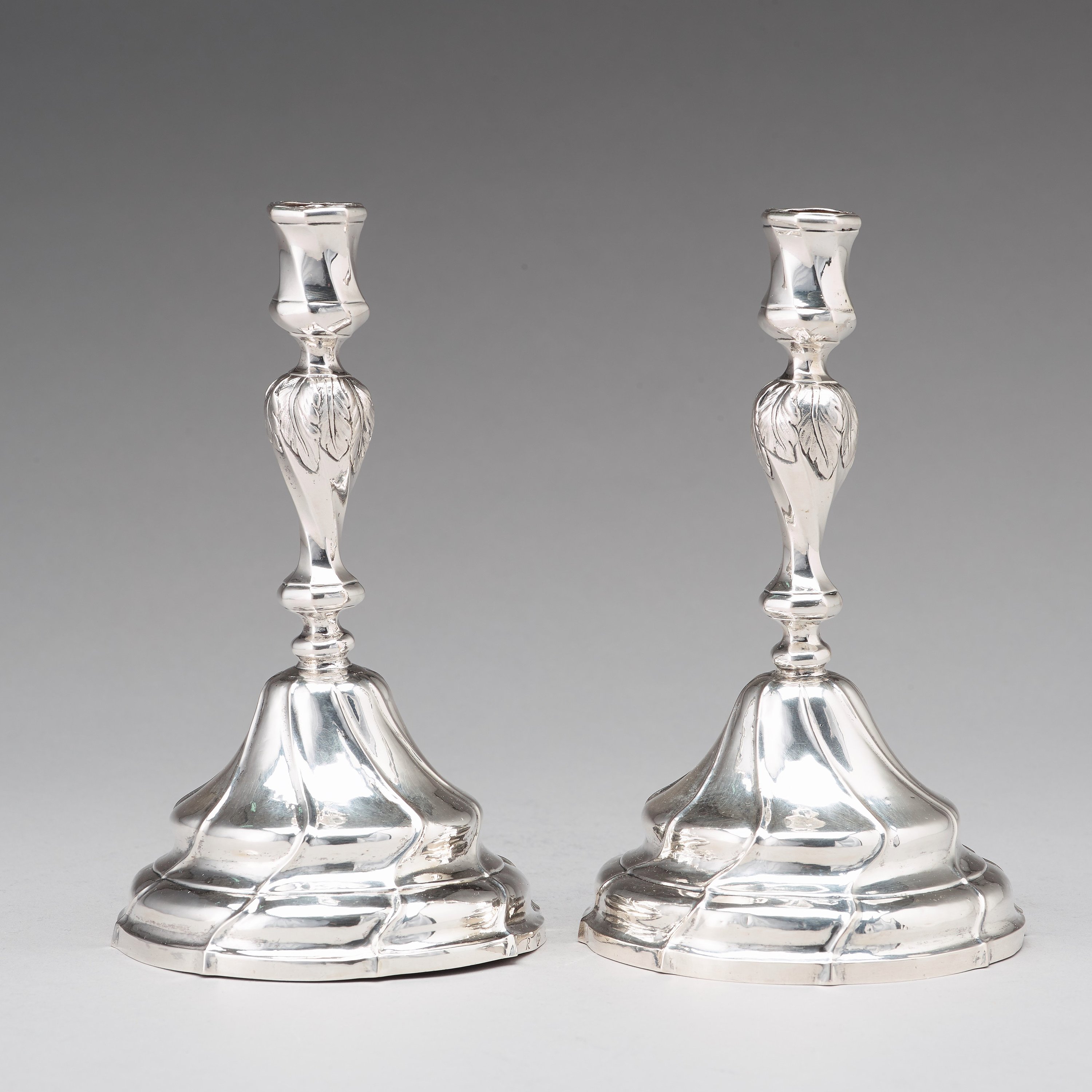 A pair of Swedish silver candlesticks, mark of Stephan Halling, Örebro ...