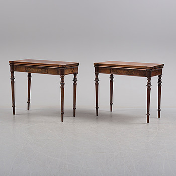A pair of northern european games tables. Mid 19th century. - Bukowskis