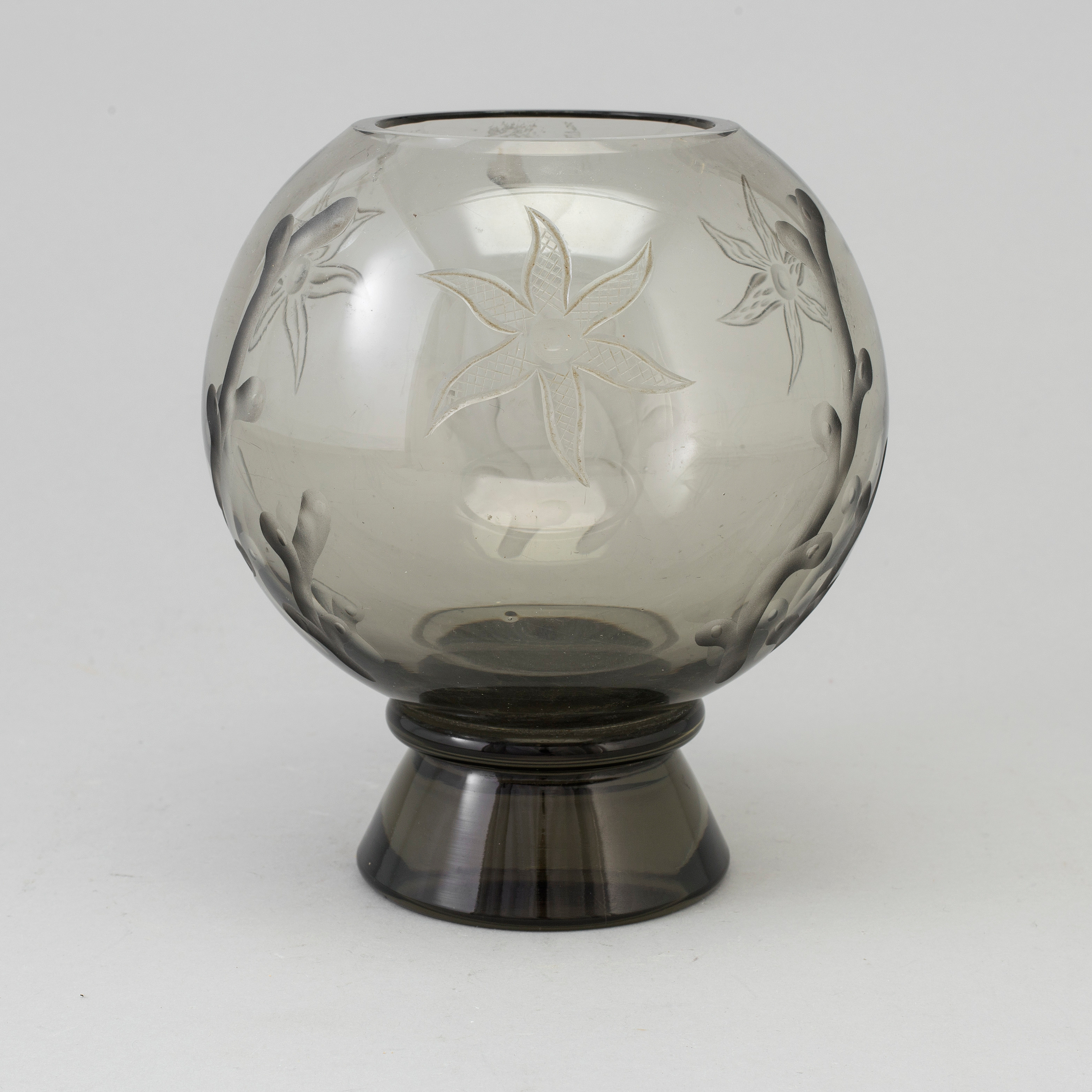 SIMON GATE, vas, glas, Orrefors, 1920/30-tal. - Bukowskis