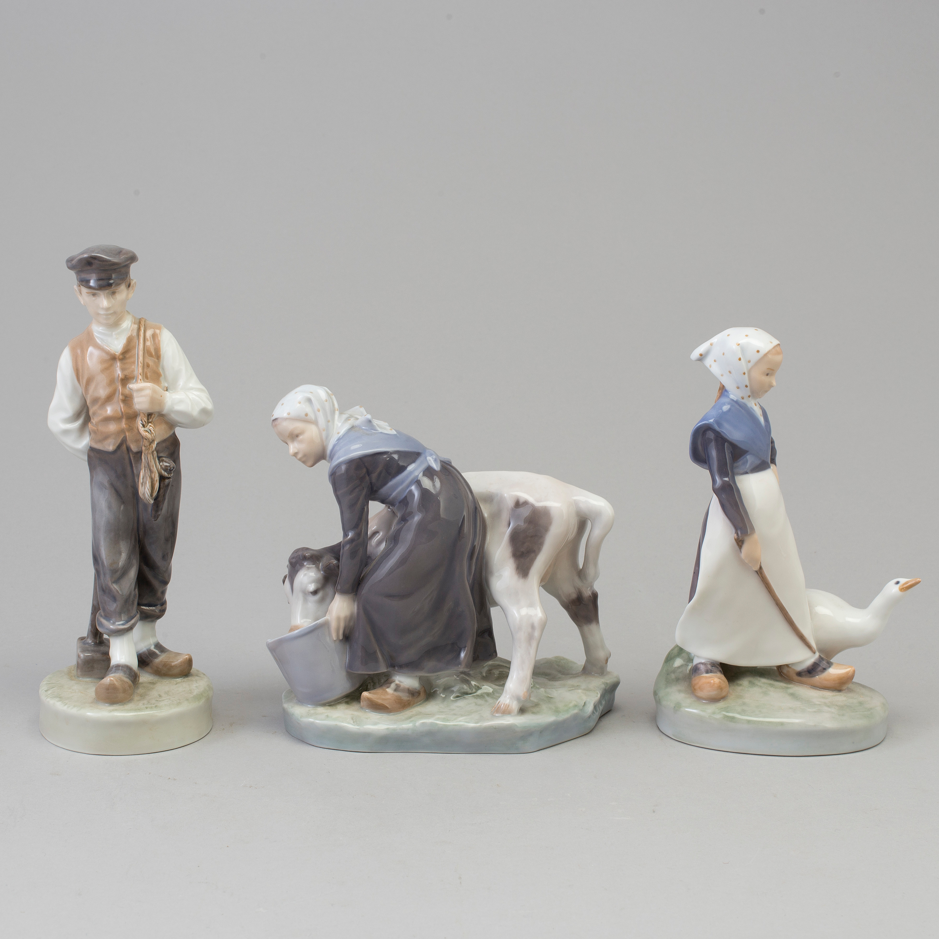Three Royal Copenhagen porcelain figures, Denmark, 1950s/60s. - Bukowskis