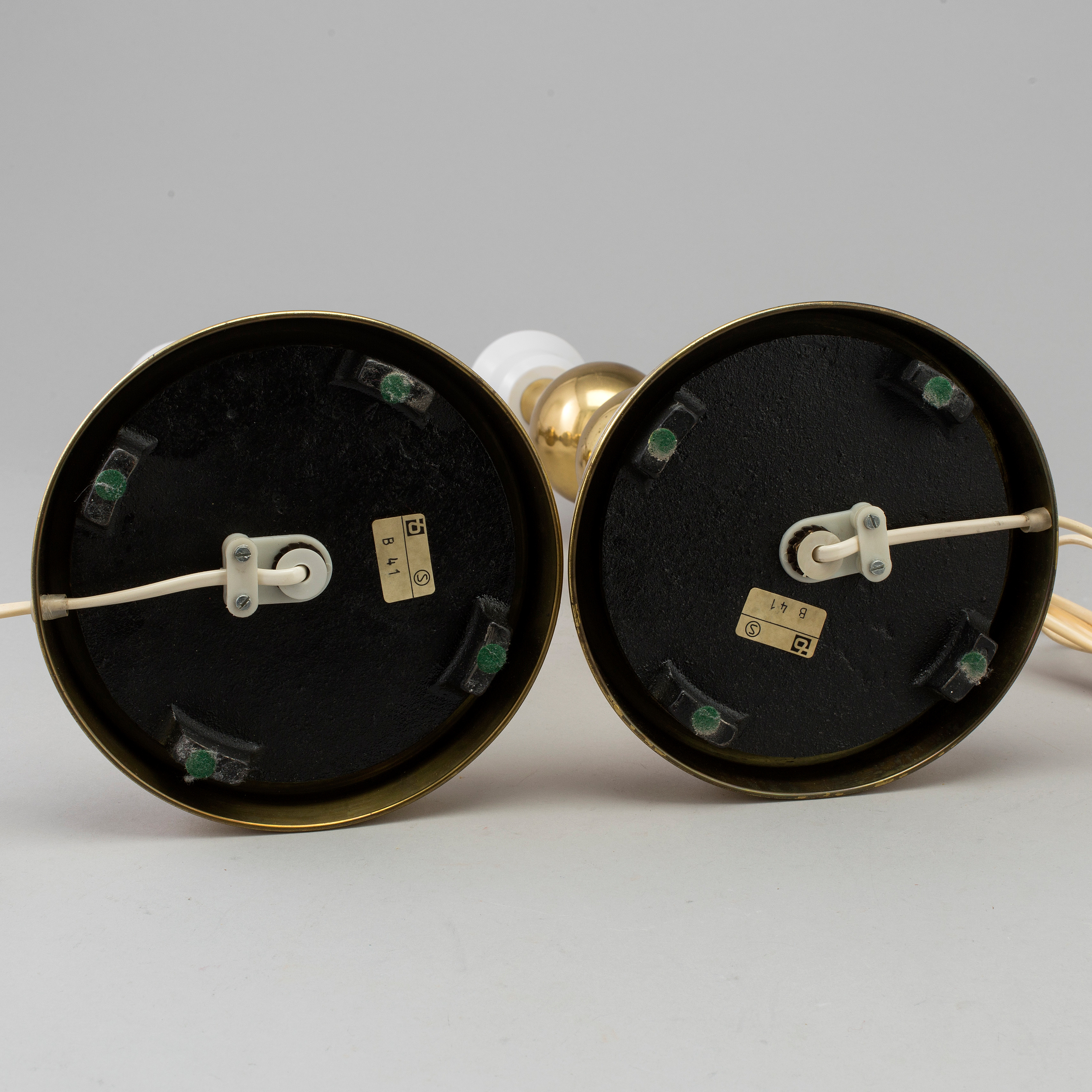 BORDLAMPOR, ett par, 1900-talets andra hälft. - Bukowskis