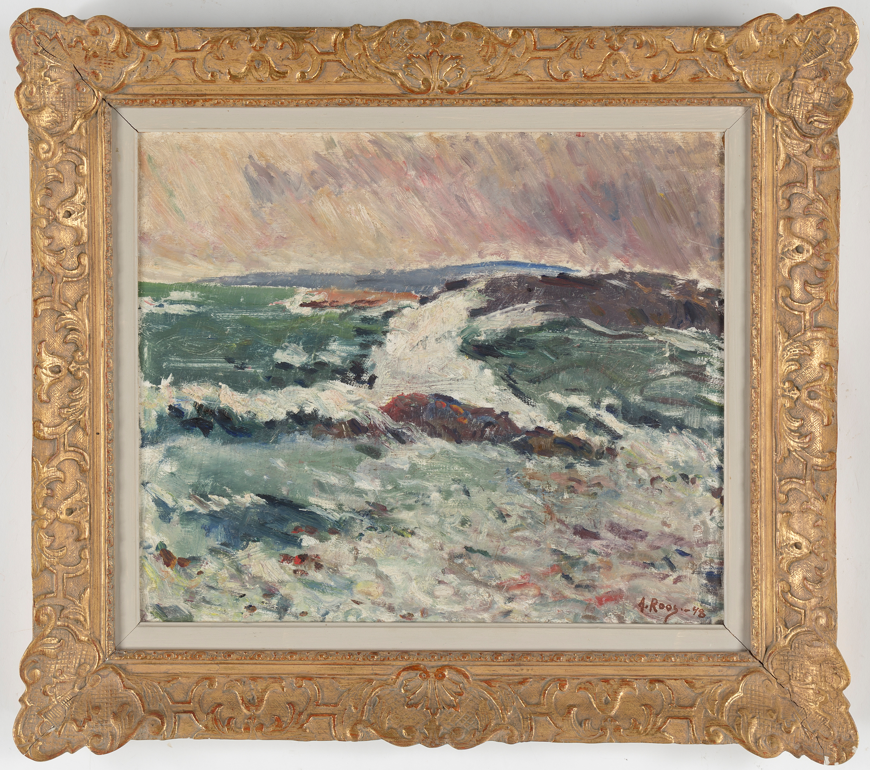 ALEXANDER ROOS, olja på pannå, signerad och daterad -48. - Bukowskis