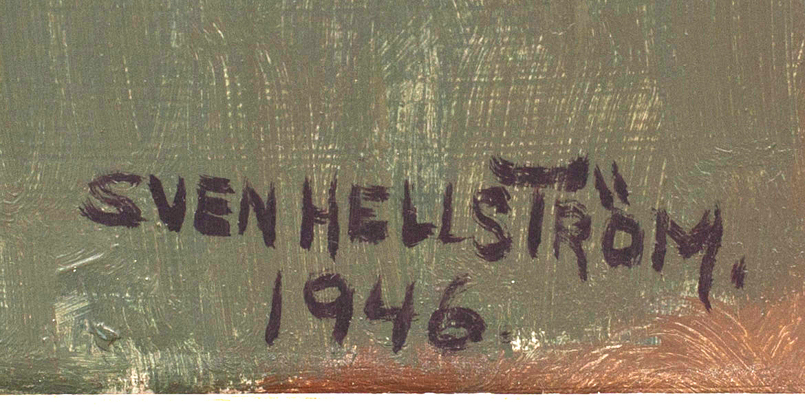 SVEN HELLSTRÖM, oil on panel, signed, dated 1946, - Bukowskis