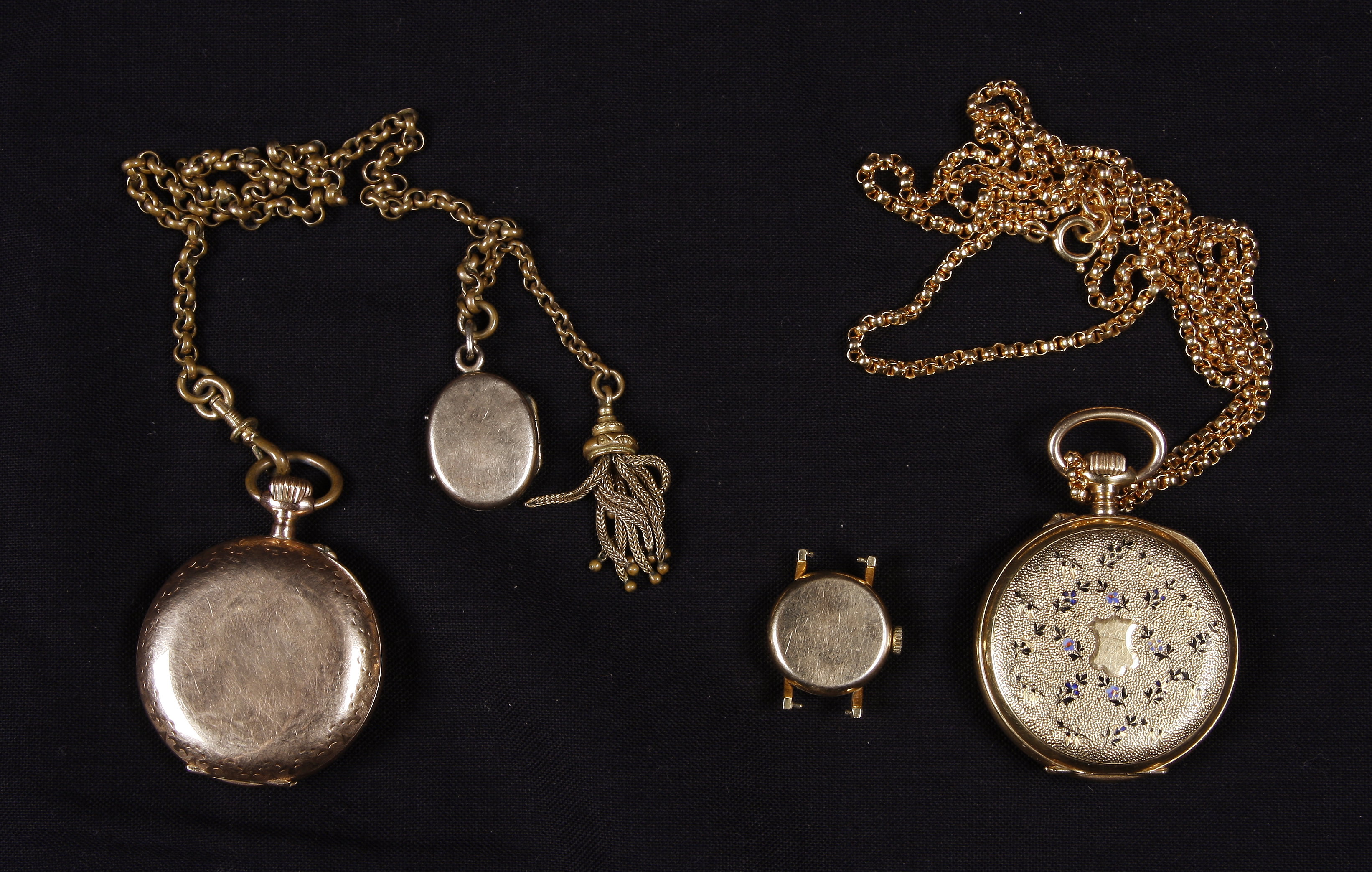 KLOCKOR, 3 st, bla guld 14 resp 18k. - Bukowskis