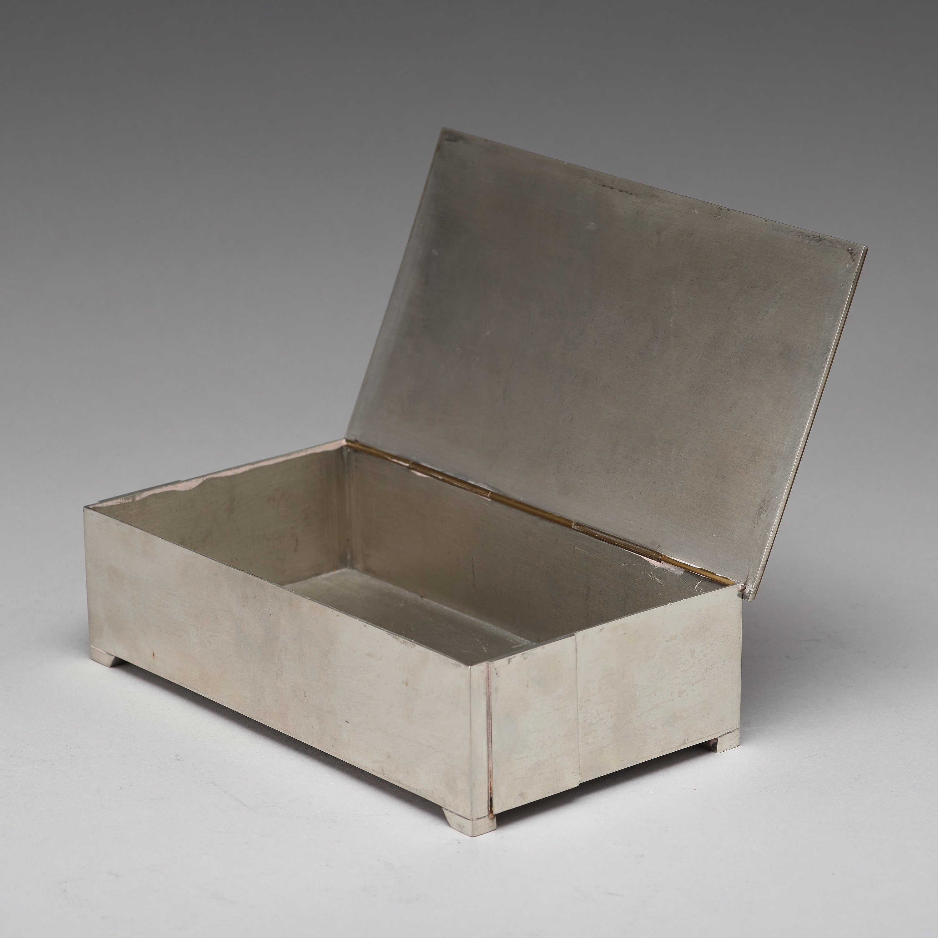 Nils Fougstedt, a pewter, brass and nephrite box, Svenskt Tenn ...