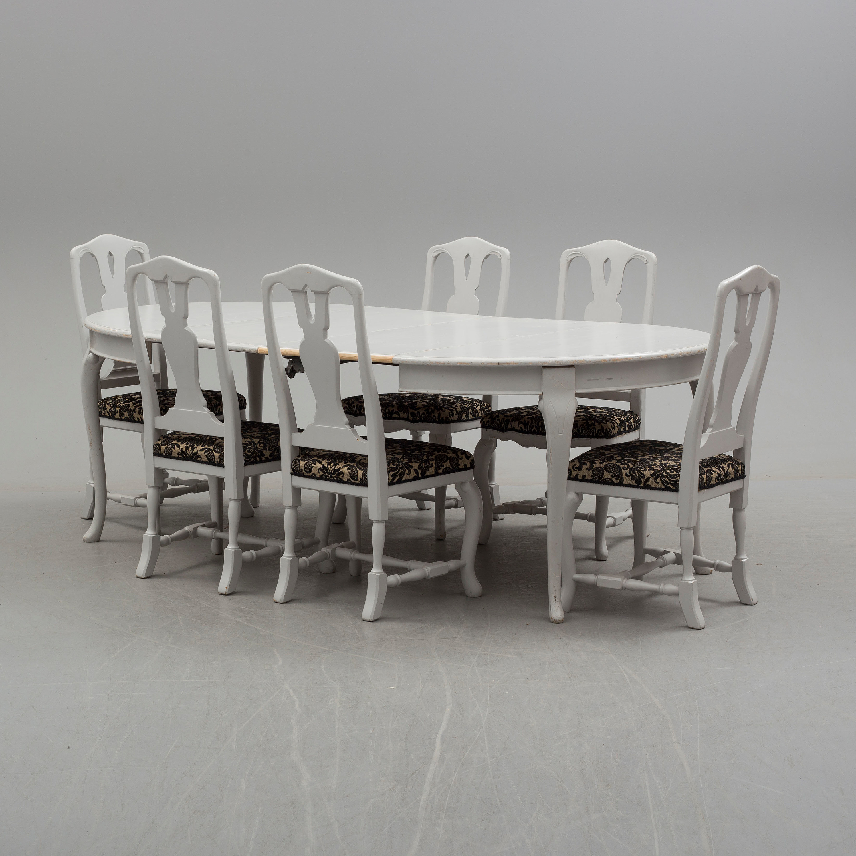 MATBORD, 6 STOLAR, rokokostil, 1900-talets början. - Bukowskis