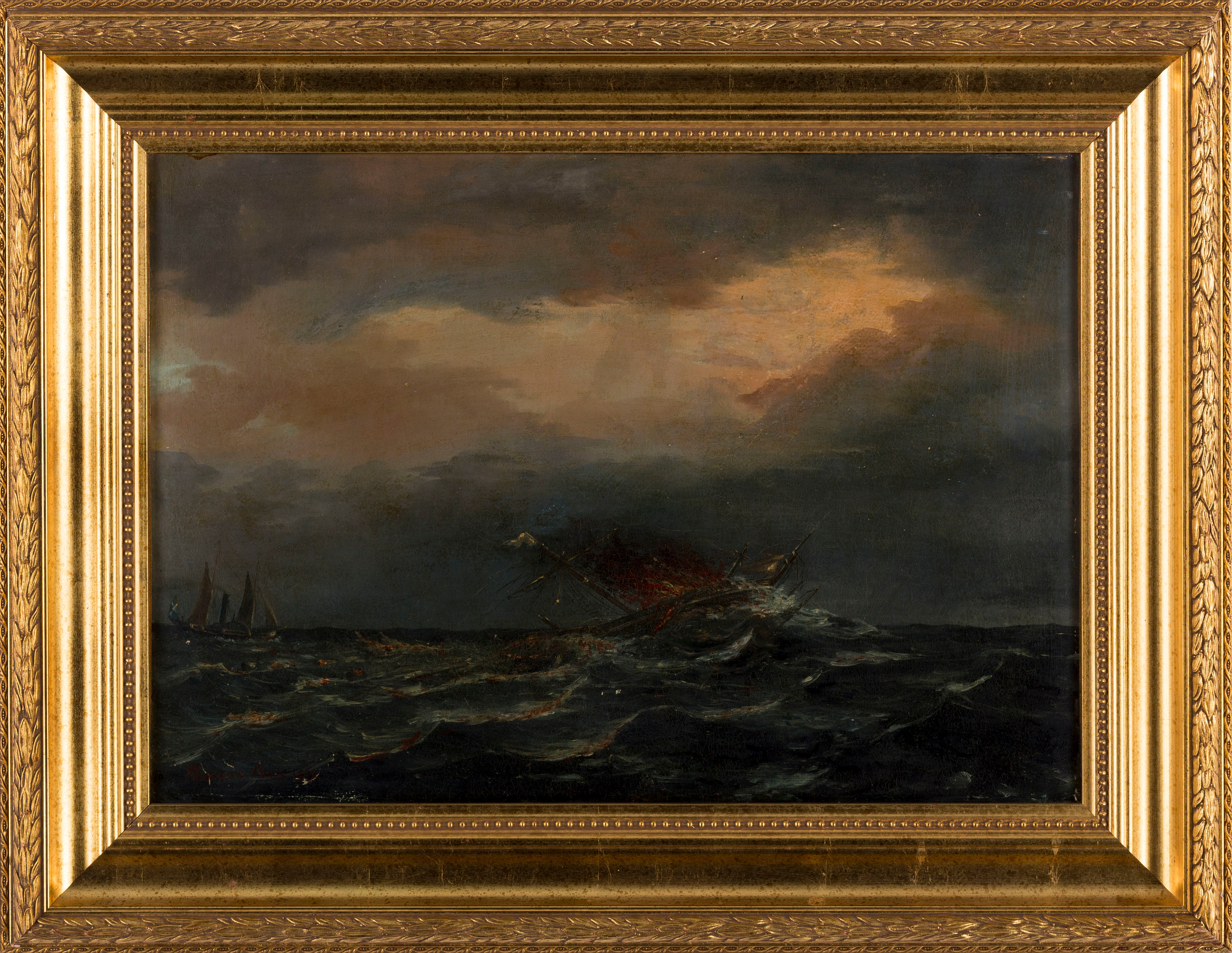 MARCUS LARSSON, oil on paper-panel, signed and dated Paris 1856 ...