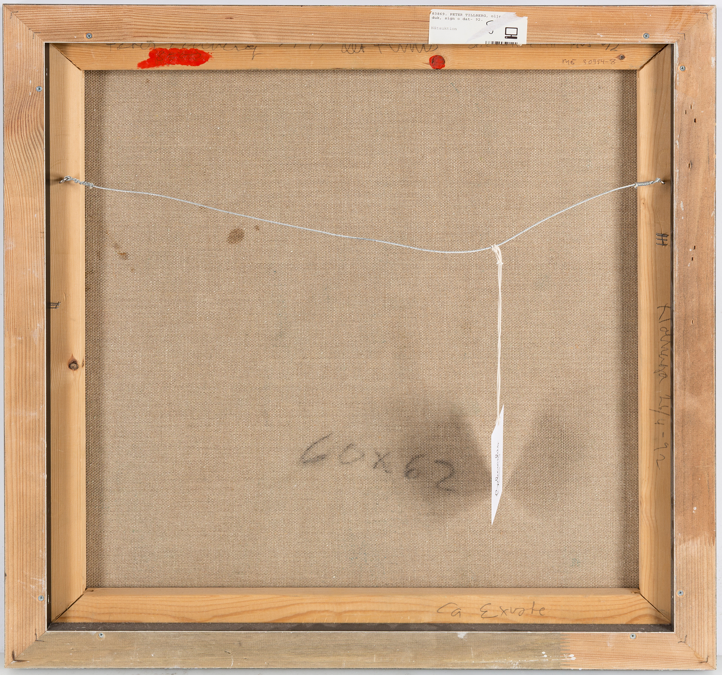 PETER TILLBERG, signed P. Tillberg and dated 92. Oil on canvas. - Bukowskis