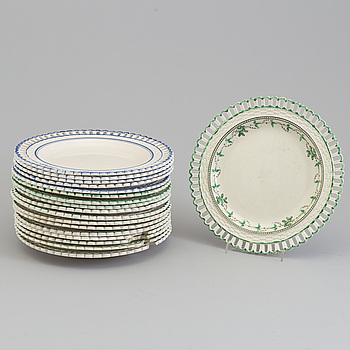 18 Swedish plates, ceramics, Rörstrand, ca 1800. - Bukowskis