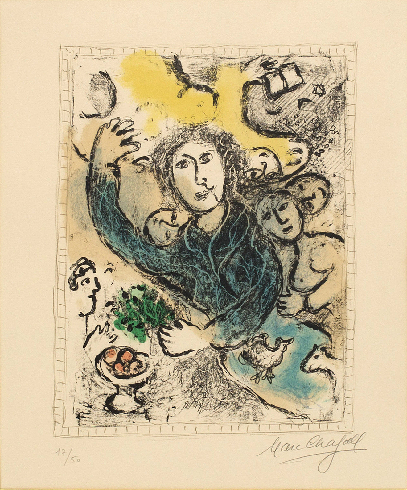 MARC CHAGALL, colour lithographe, signed and numbered 17/50. - Bukowskis