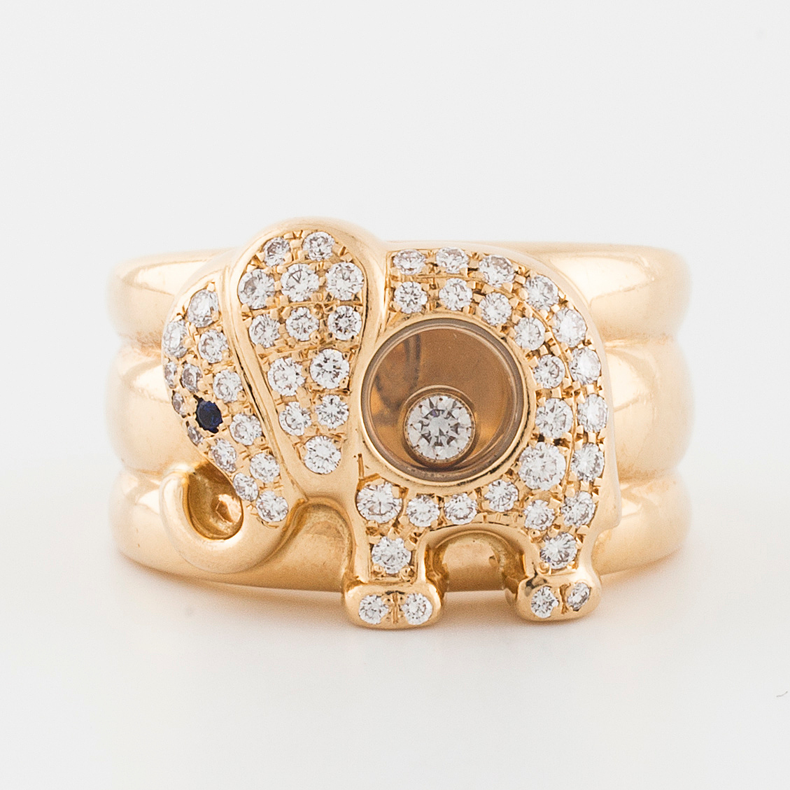 CHOPARD, a "Happy Diamonds" brilliant cut diamond and sapphire ring ...