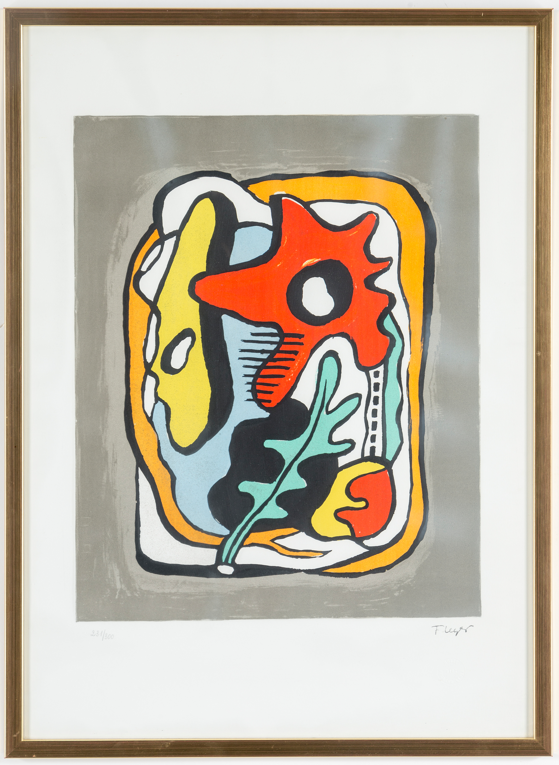 FERNAND LÉGER, colour litograph, printed signature, numbered 231/300 ...