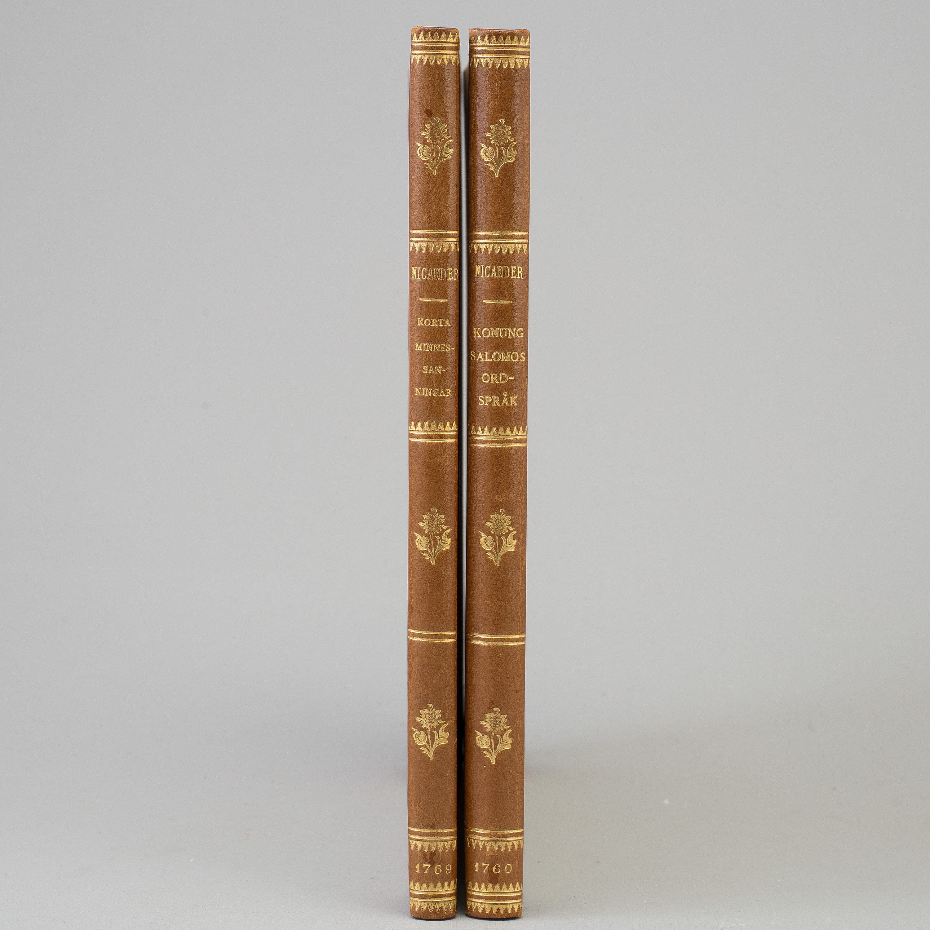 ANDERS NICANDER, "Kung Salomo Ordspåk" och "Minnessanningar". - Bukowskis