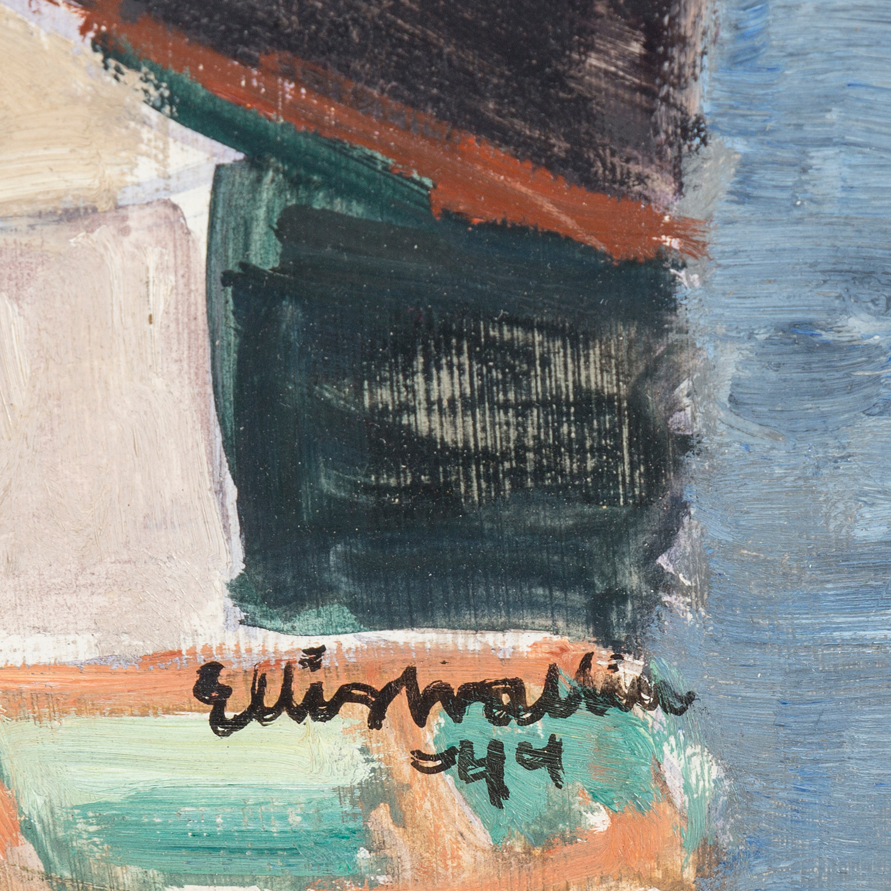 ELLIS WALLIN, oil on panel, signed and dated -44. - Bukowskis