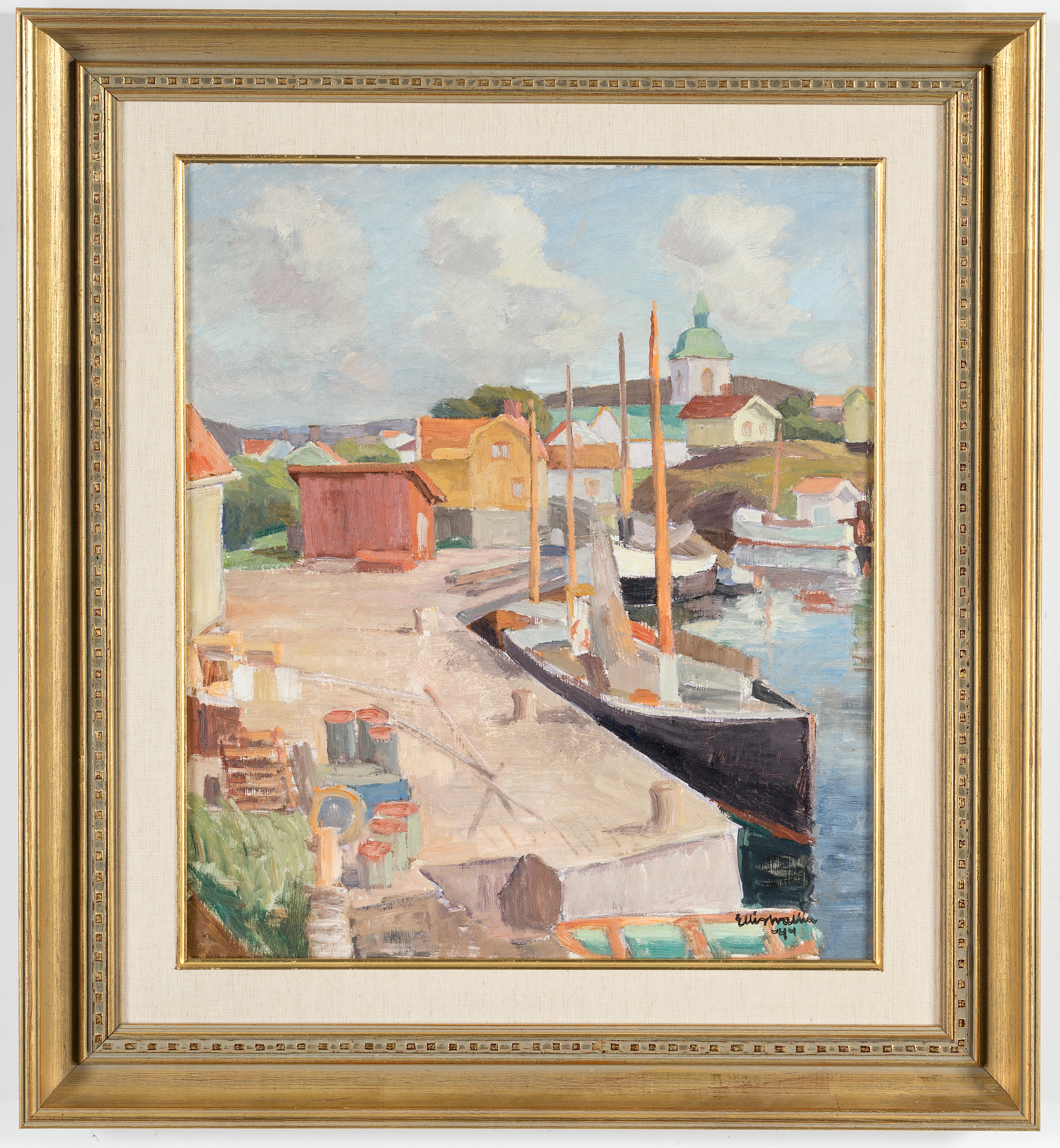 ELLIS WALLIN, oil on panel, signed and dated -44. - Bukowskis