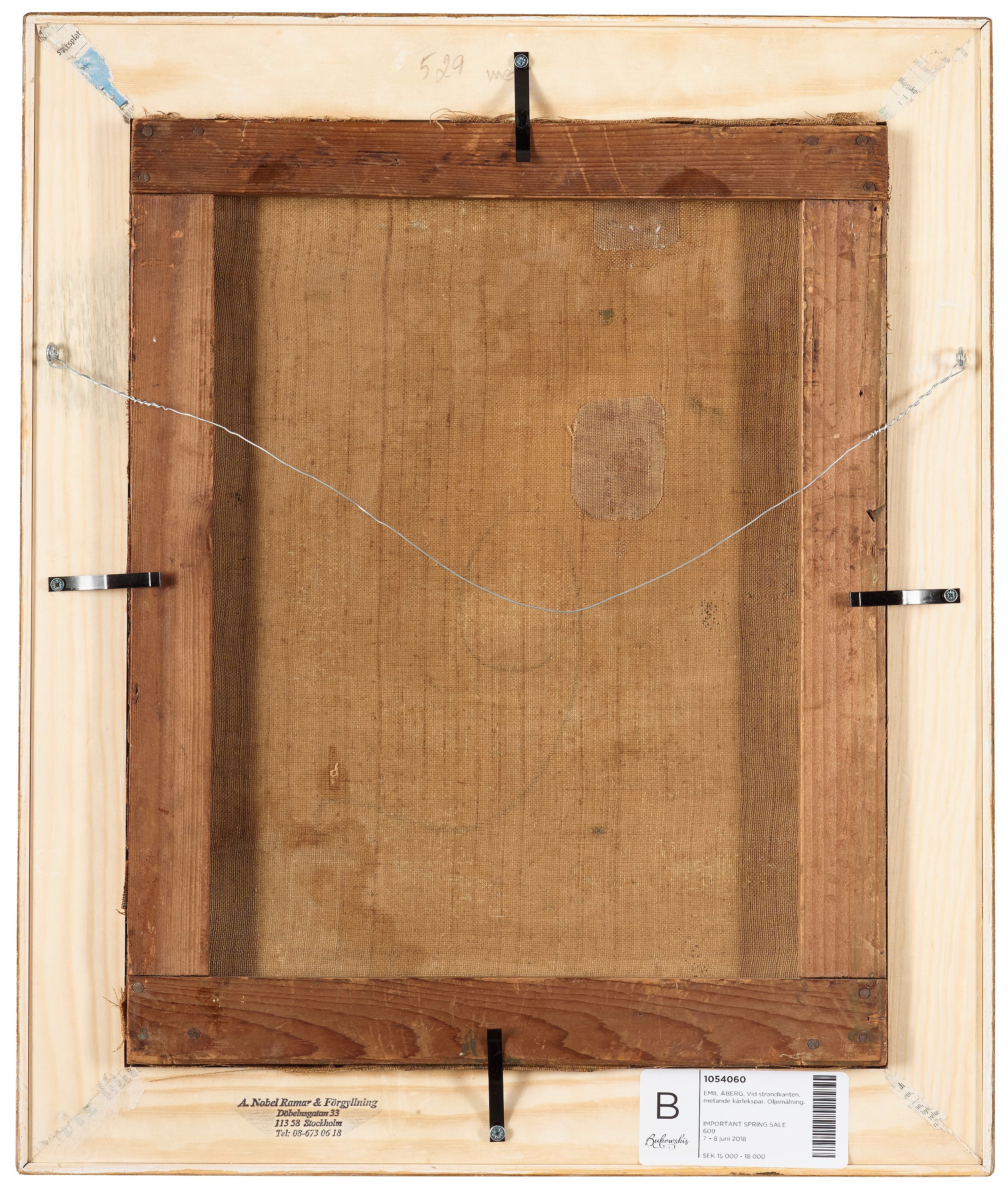 Emil Åberg, Landskapsmotiv med metande par. - Bukowskis