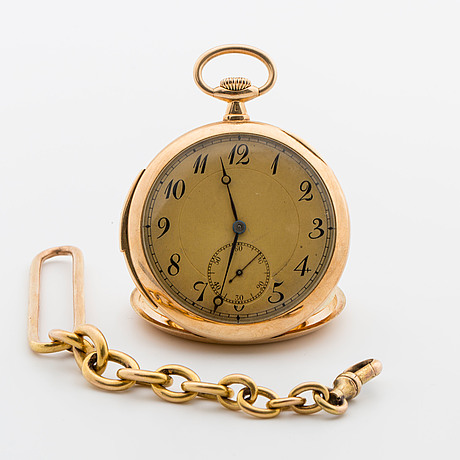 FICKUR, 14K guld, med kedja i 14K guld, 48 mm. - Bukowskis