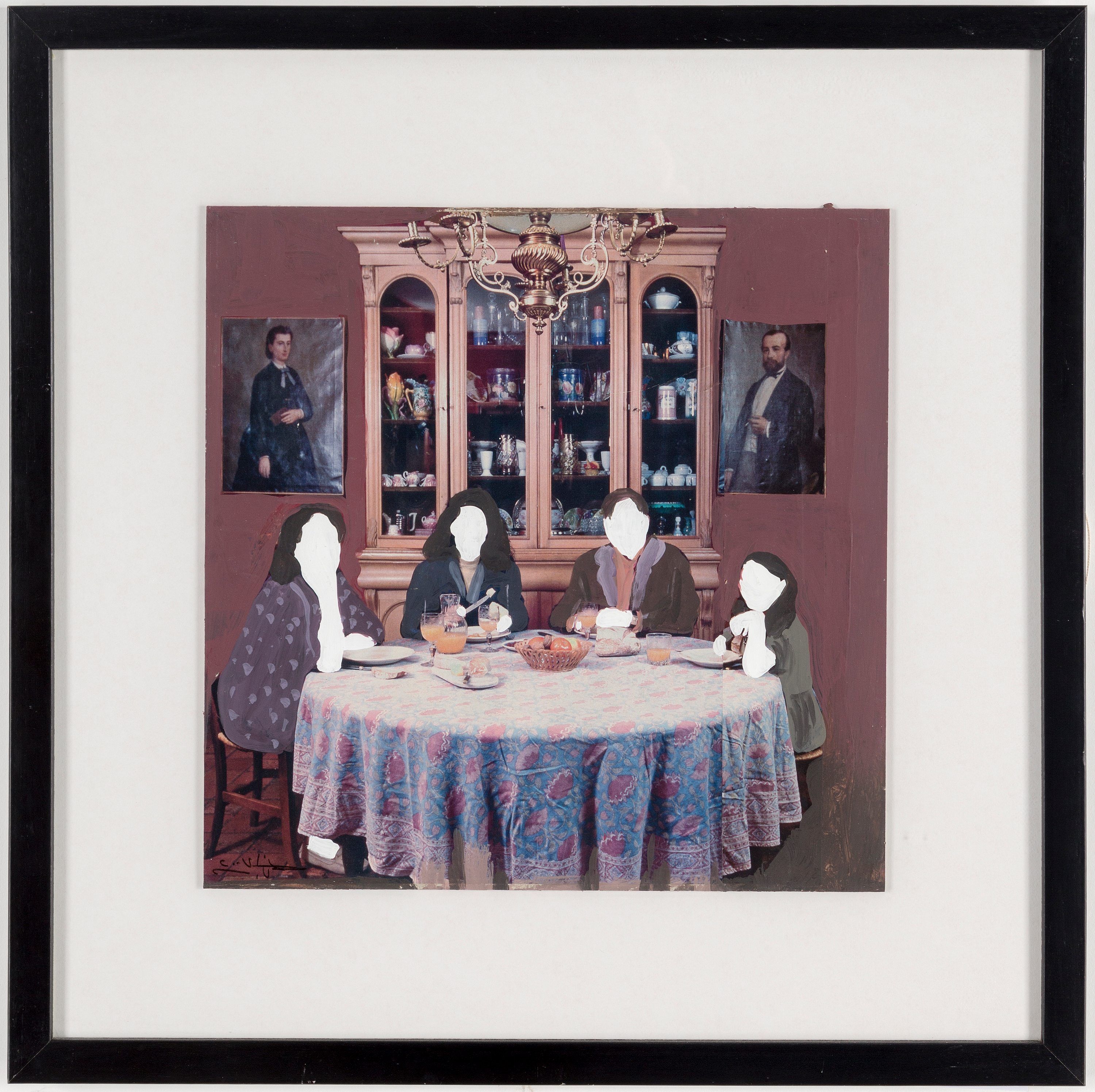 HANI RASHED, signed, executed in 2008, collage and acrylic on cardboard ...