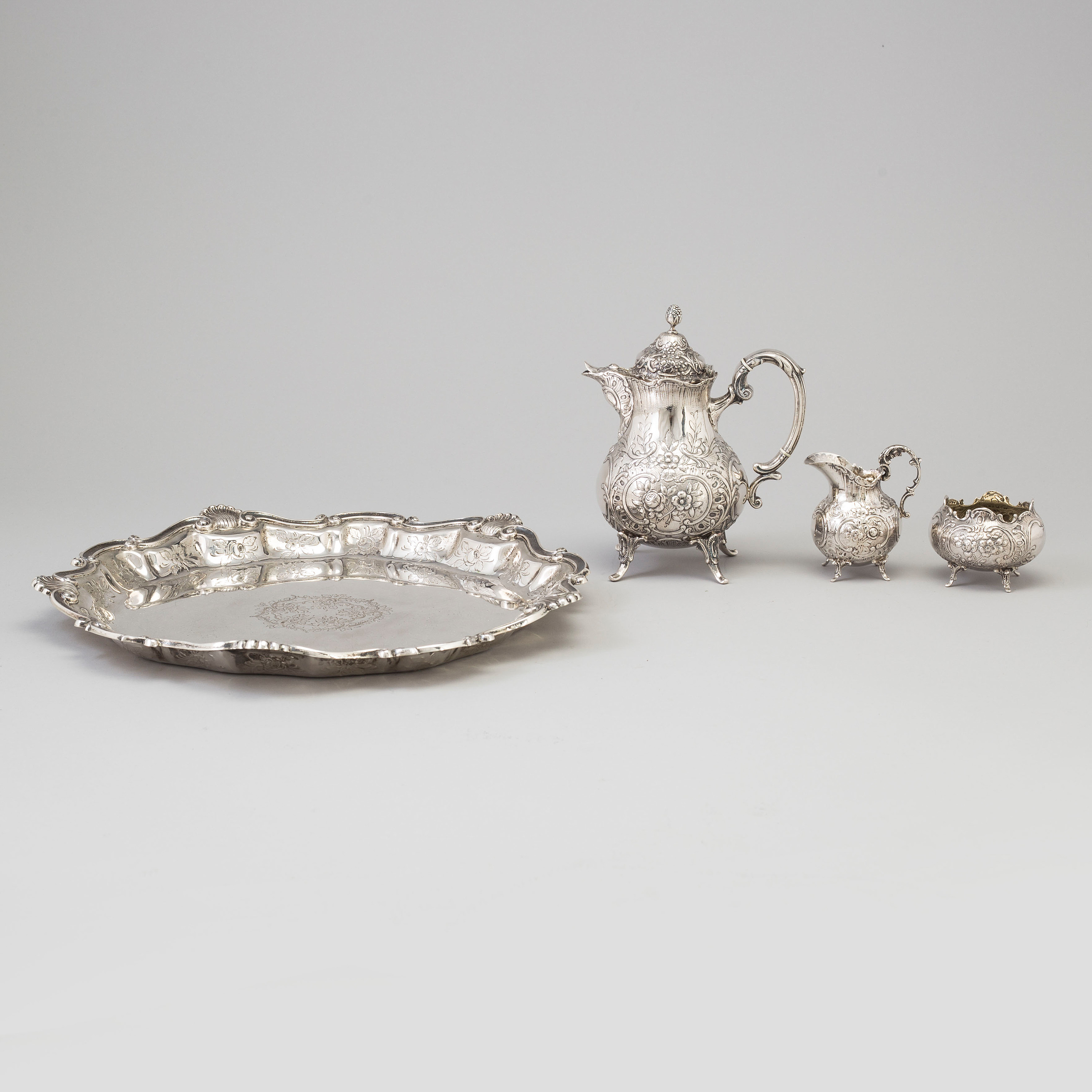 A 20th century rococo style four part silver coffee service . - Bukowskis