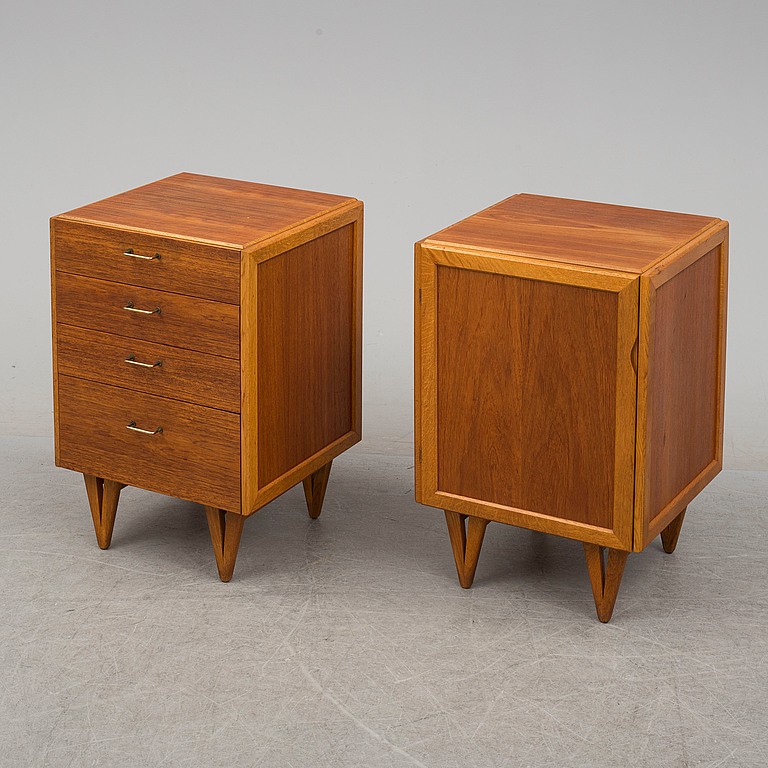 A pair of 'Modul' teak bedside tables by Bengt Ruda for IKEA, 1950s ...