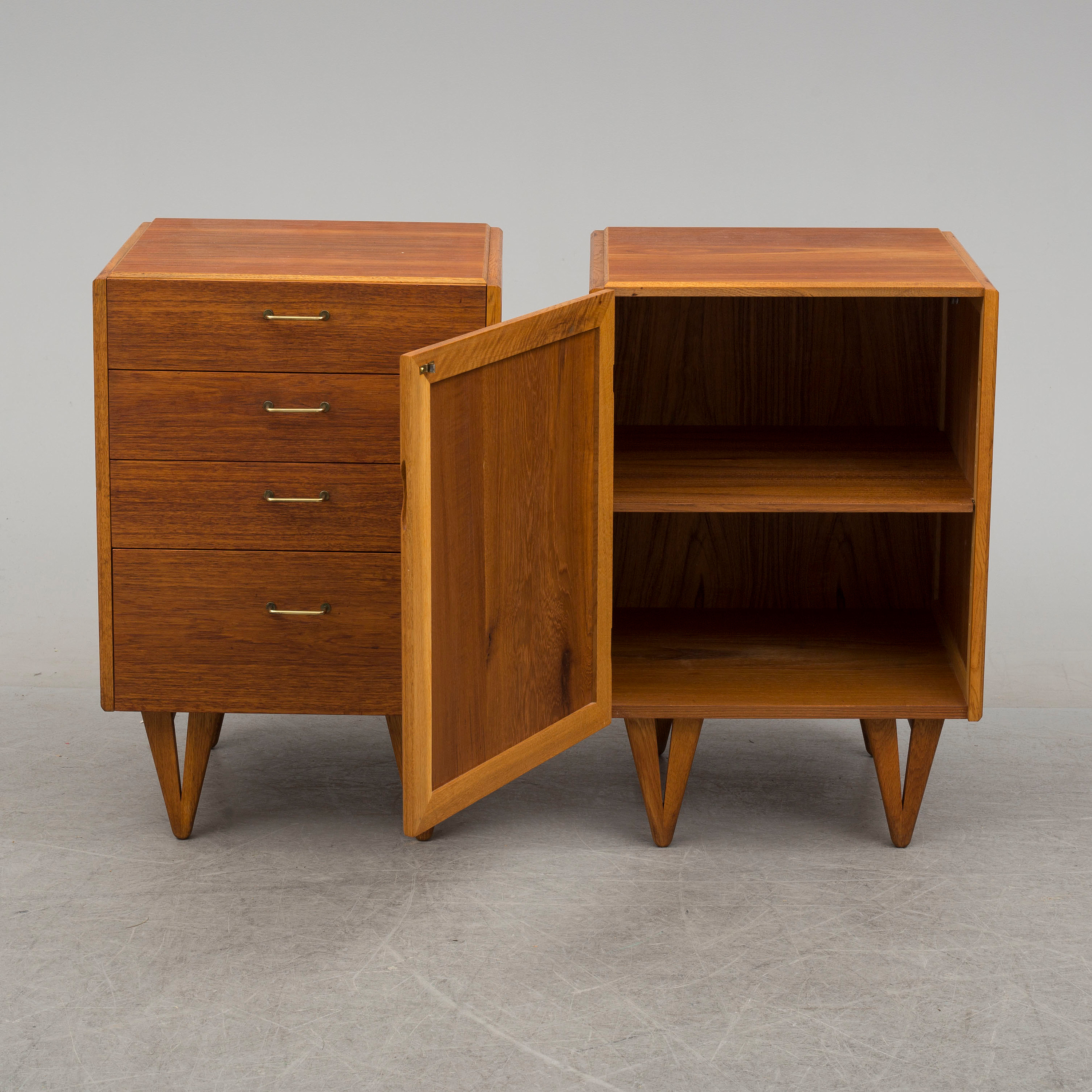 A pair of 'Modul' teak bedside tables by Bengt Ruda for IKEA, 1950s ...