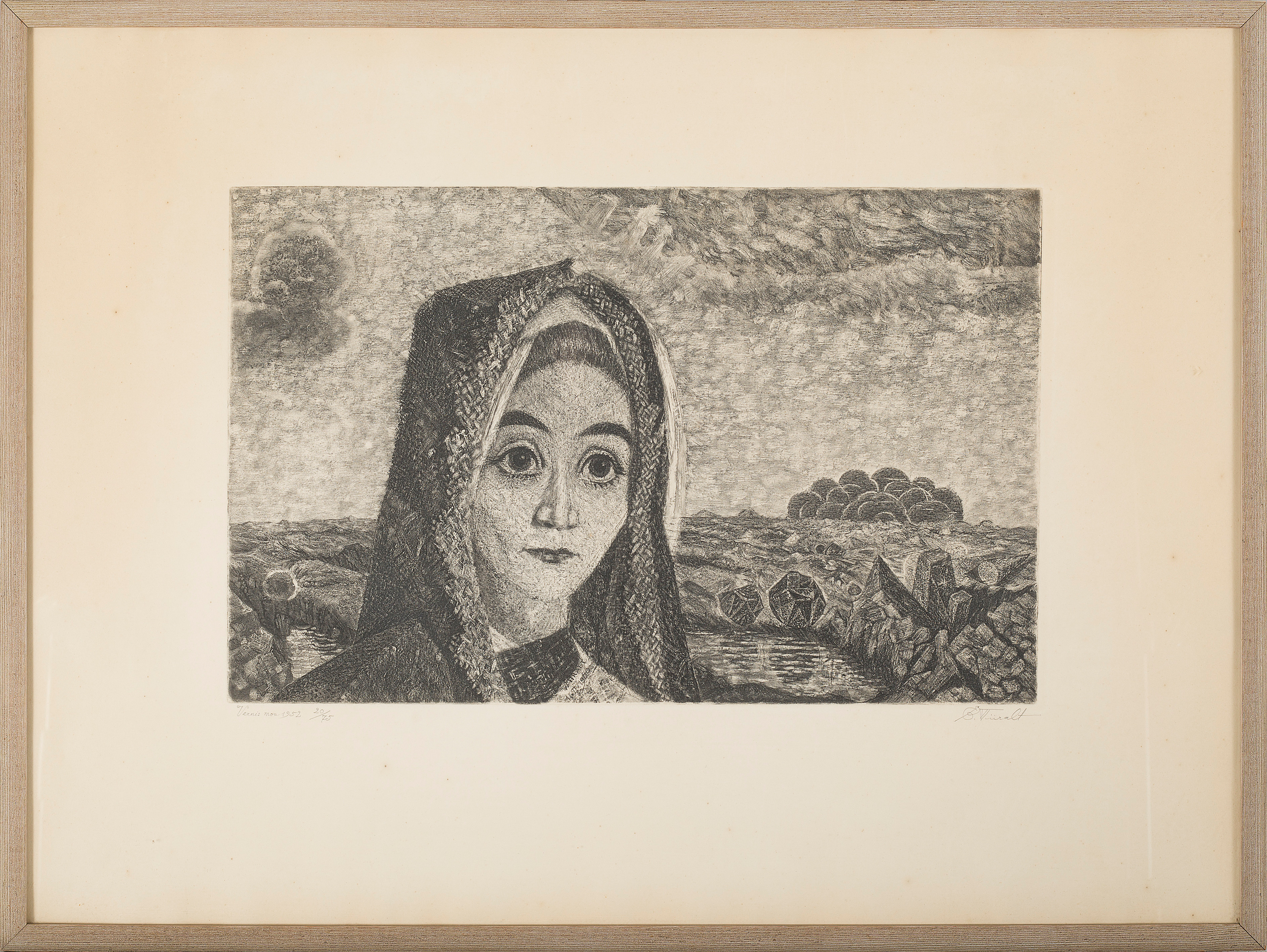 EDUARD WIIRALT, etsning, signerad, numrerad 20/75 och daterad 1952 ...