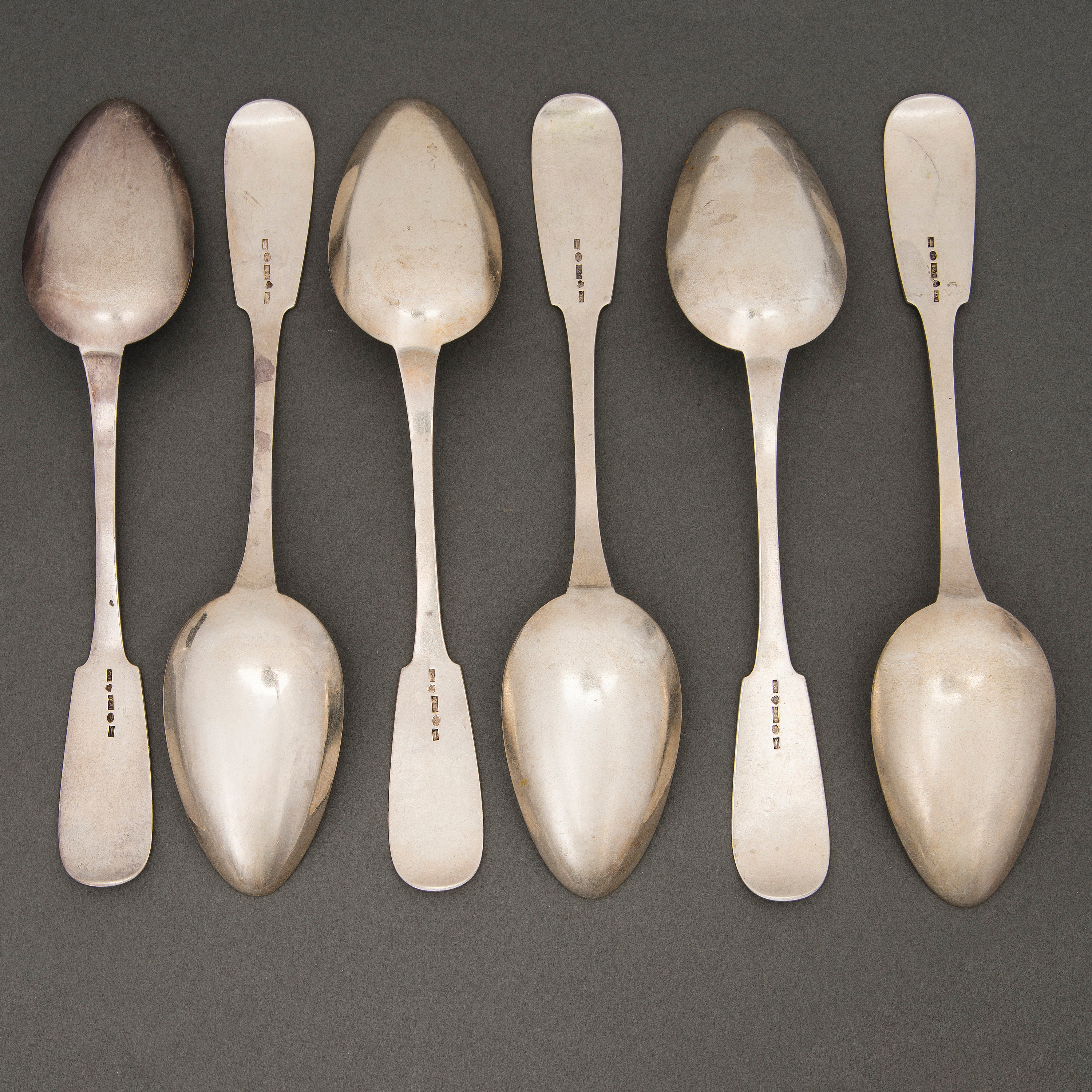 Set of six Finnish silver tablespoons by Frans Viktor Lindroos ...
