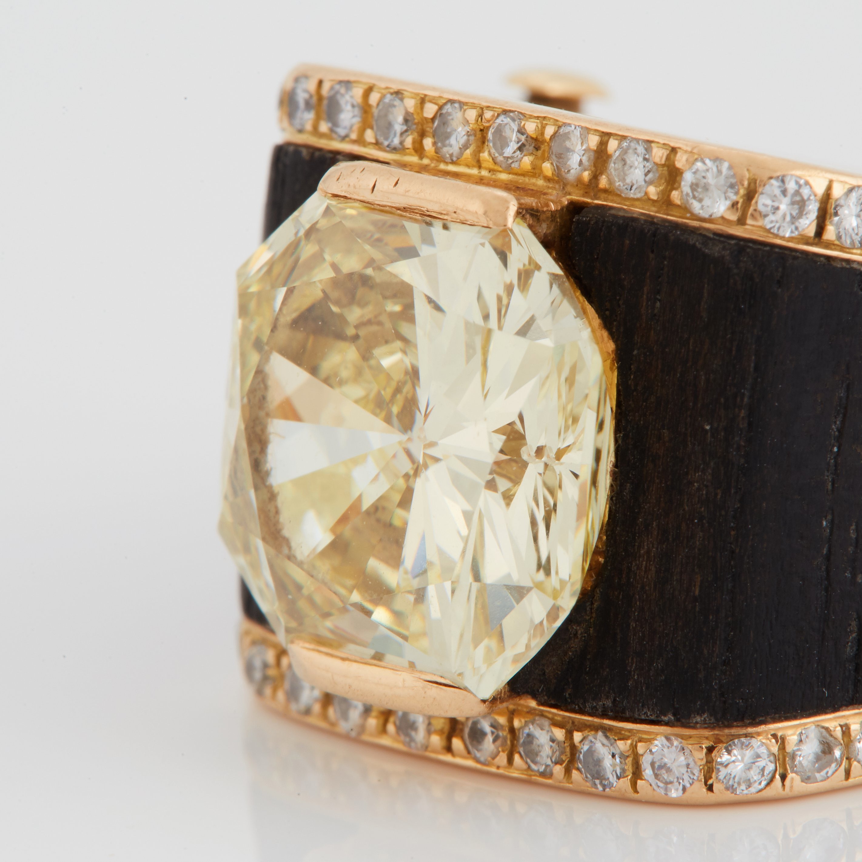 A Paul Binder ring with a modified radiant-cut diamond ca 7 cts quality ...