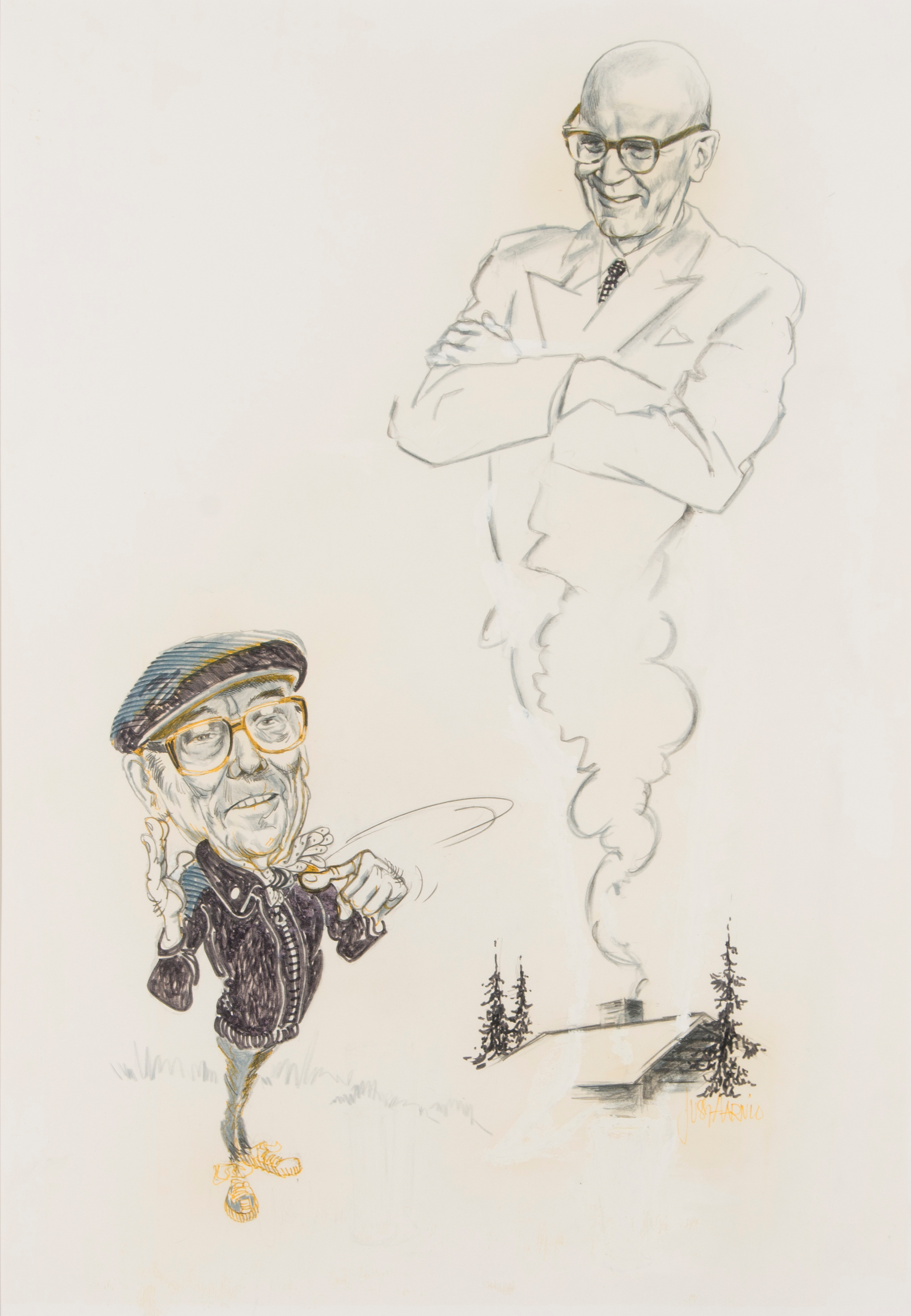 JUSSI AARNIO, piirros, sekatekniikka, signeerattu. - Bukowskis