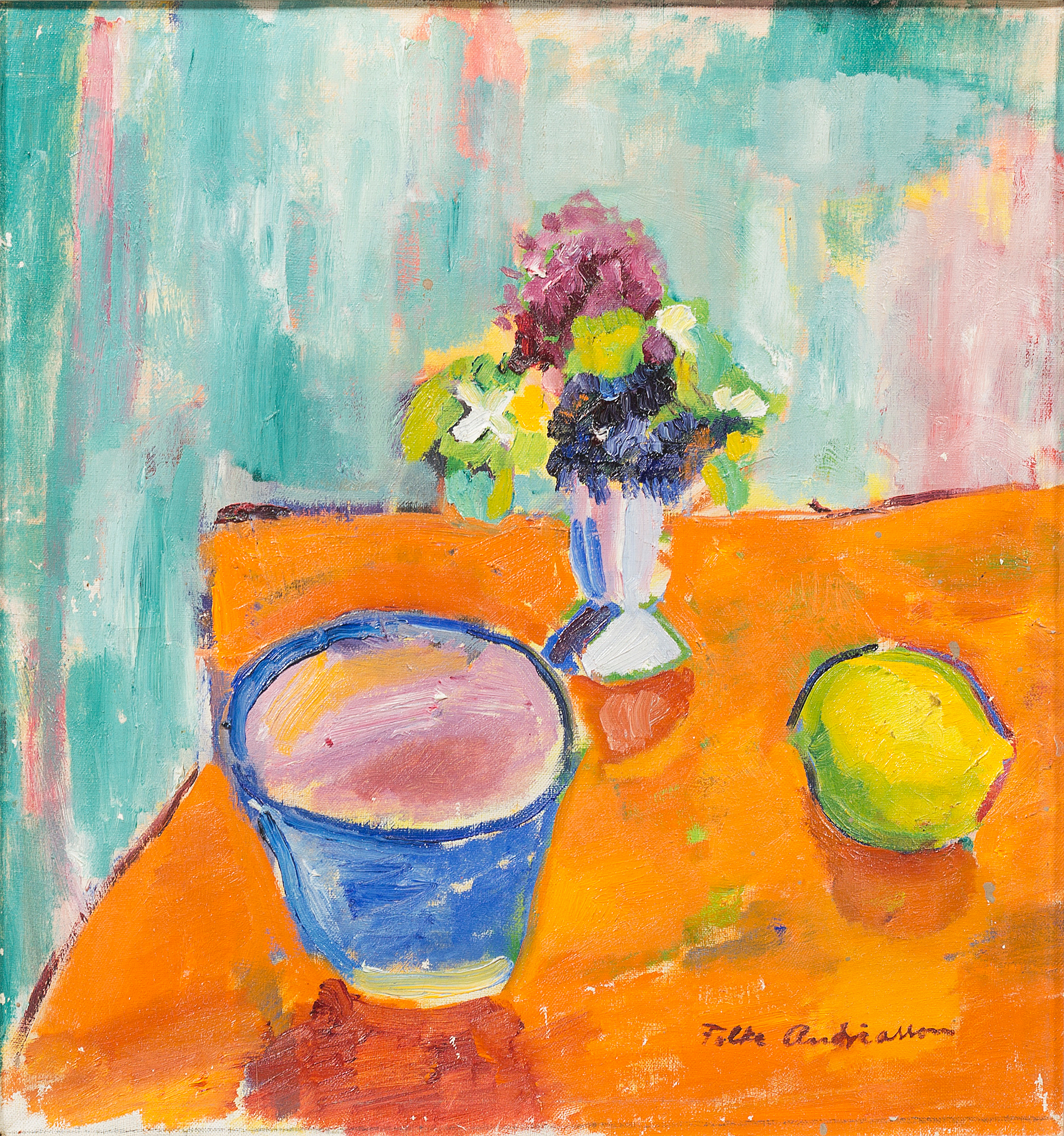 FOLKE ANDRÉASSON, oil on canvas, signed. - Bukowskis