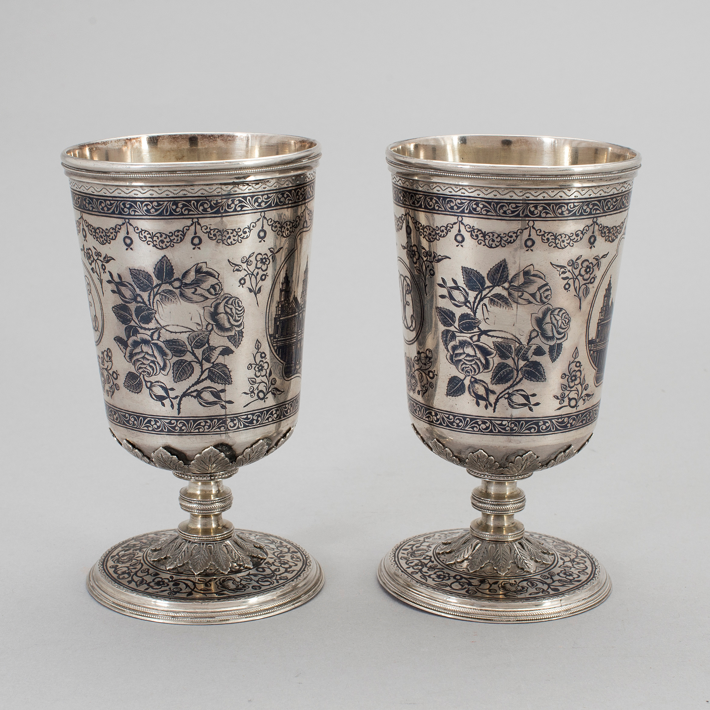 TWO GREEK SILVER GOBLETS, with Swedish import marks. - Bukowskis