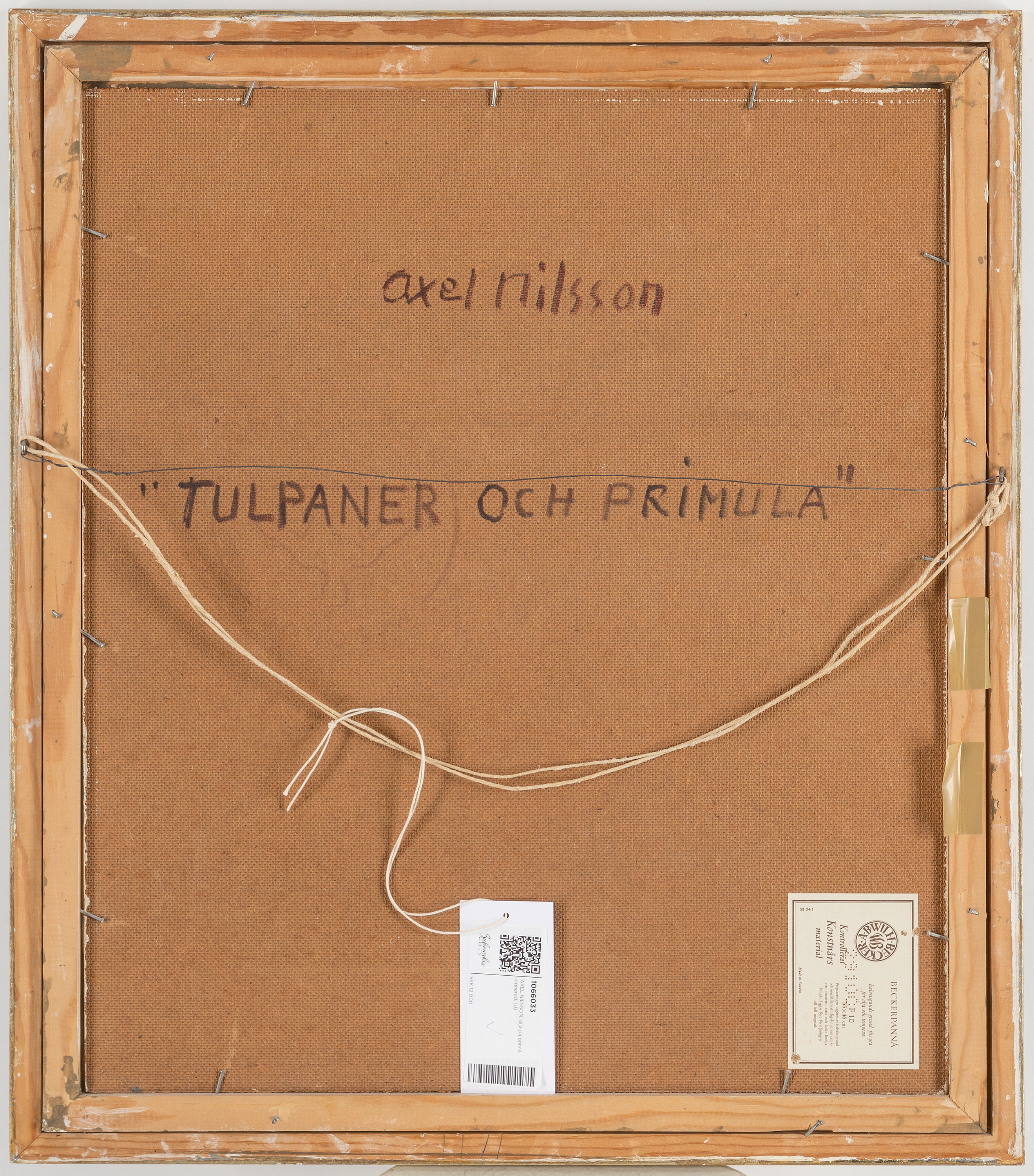 AXEL NILSSON, olja på pannå, signerad. - Bukowskis