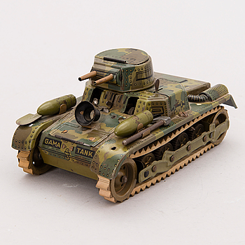A German 1930s tinplate Gama tank. - Bukowskis