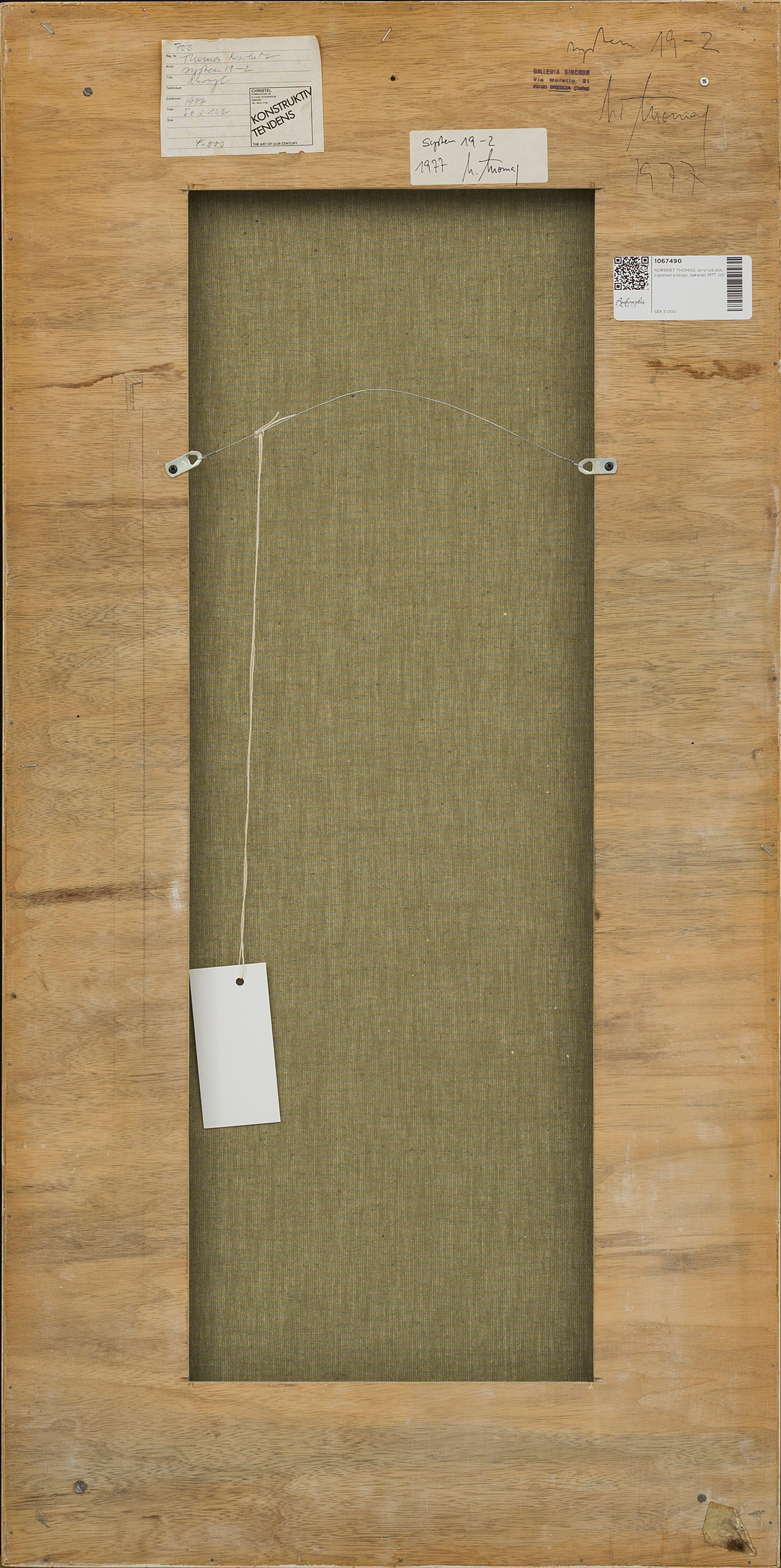 NORBERT THOMAS, akryl på duk, signerad a tergo, daterad 1977. - Bukowskis