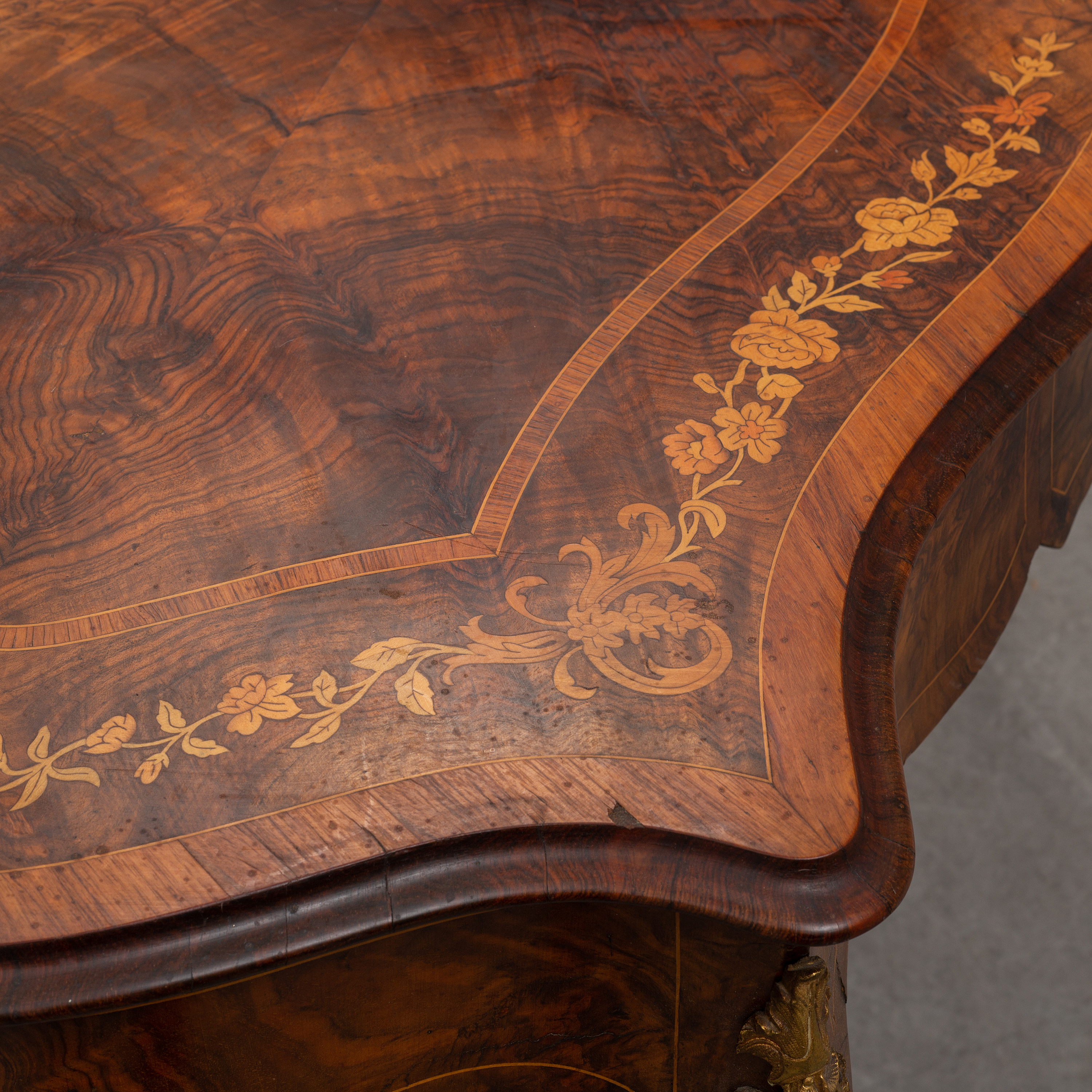 a rococo-style table/desk from England in the late 19th century ...