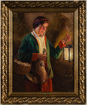 EMIL LINDGREN, oil on canvas, signed. - Bukowskis