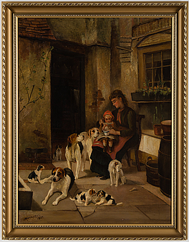 UNIDENTIFIED ARTIST, oil on canvas, signed Moretti, signed. - Bukowskis