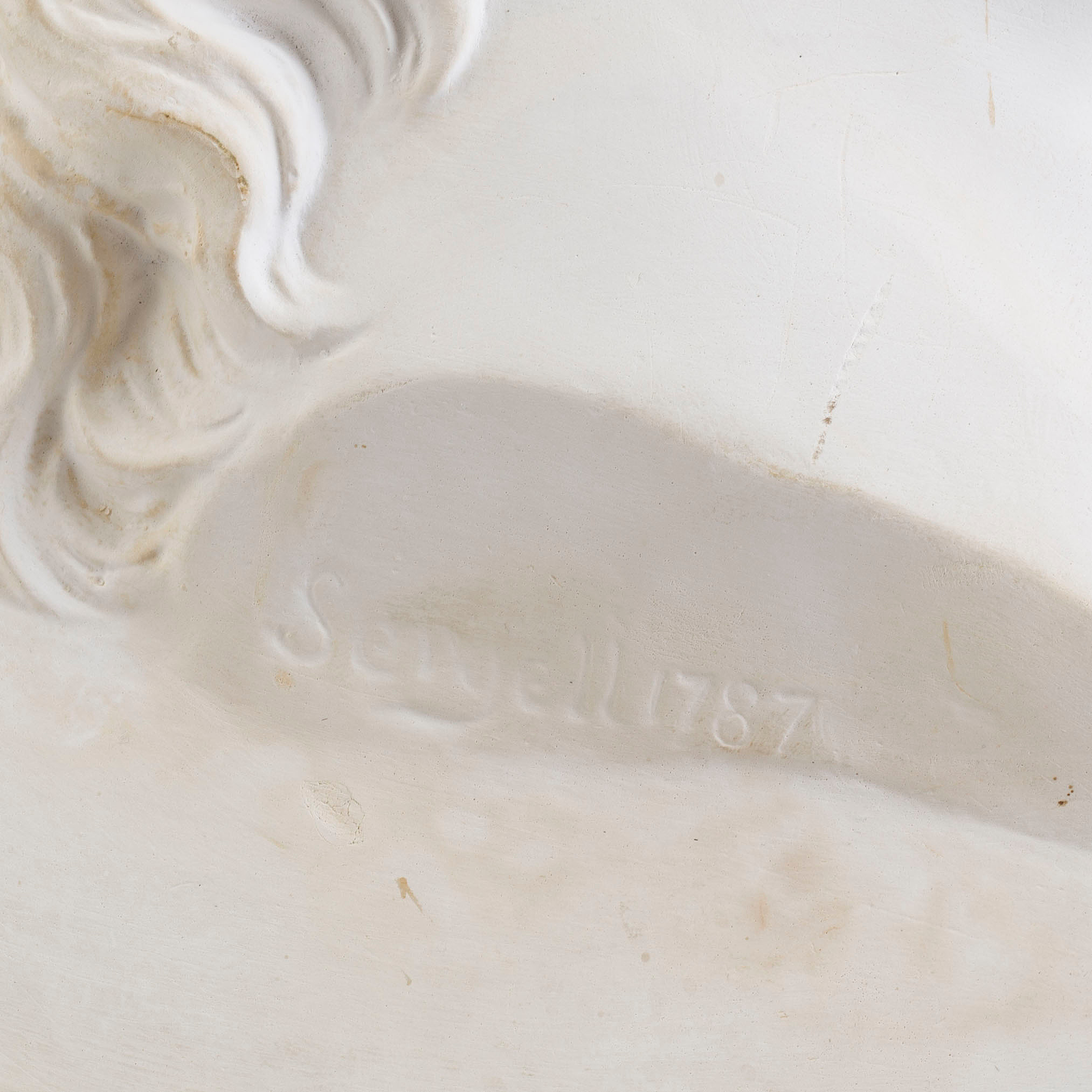 JOHAN TOBIAS SERGEL, efter, medaljong av gips, 1900-tal. - Bukowskis