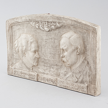 CARL CHRISTIAN CHRISTENSEN, wall plaque, plaster, signed and dated 1919 ...