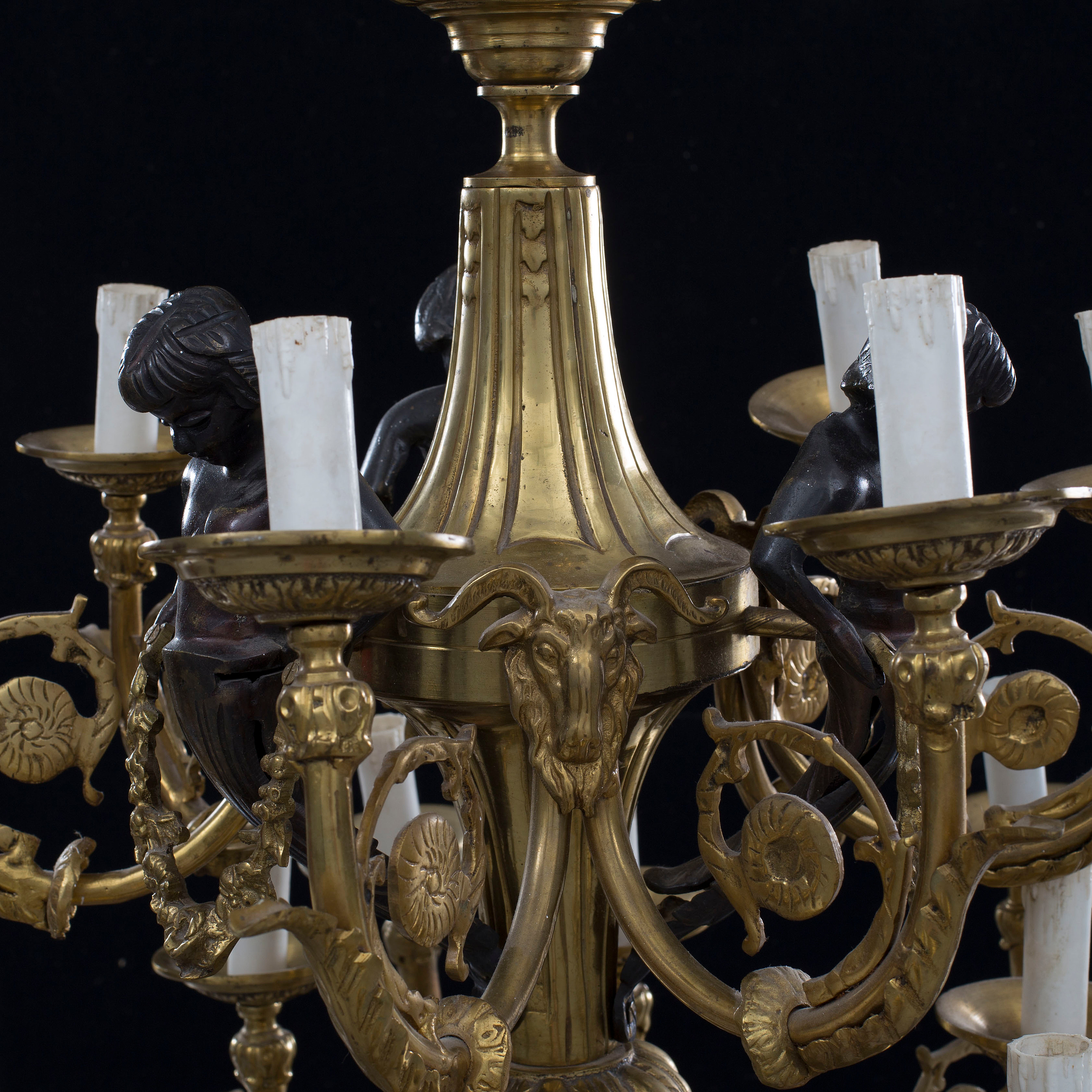 A Louis XVI-style brass chandelier, first half of the 20th Century ...
