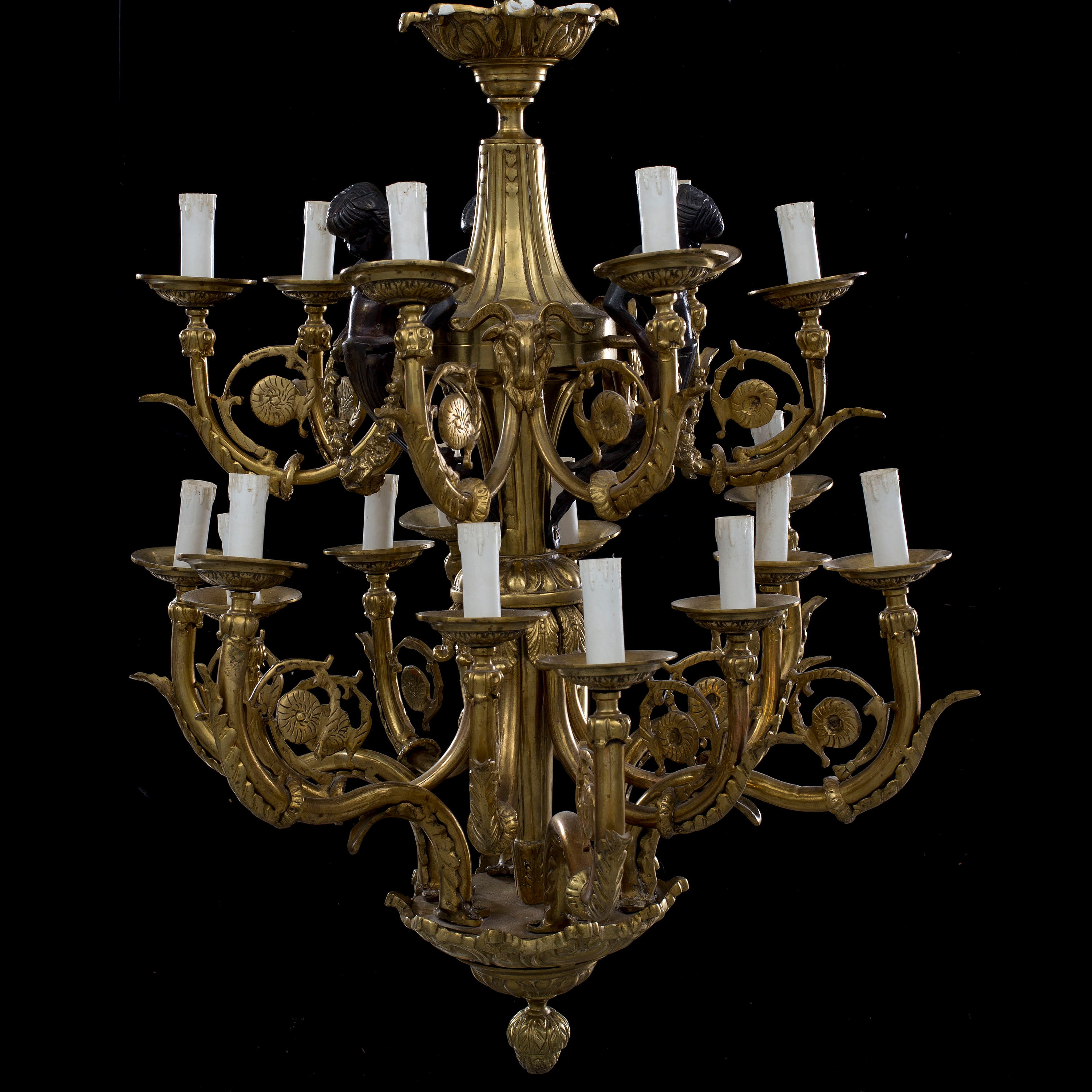 A Louis XVI-style brass chandelier, first half of the 20th Century ...