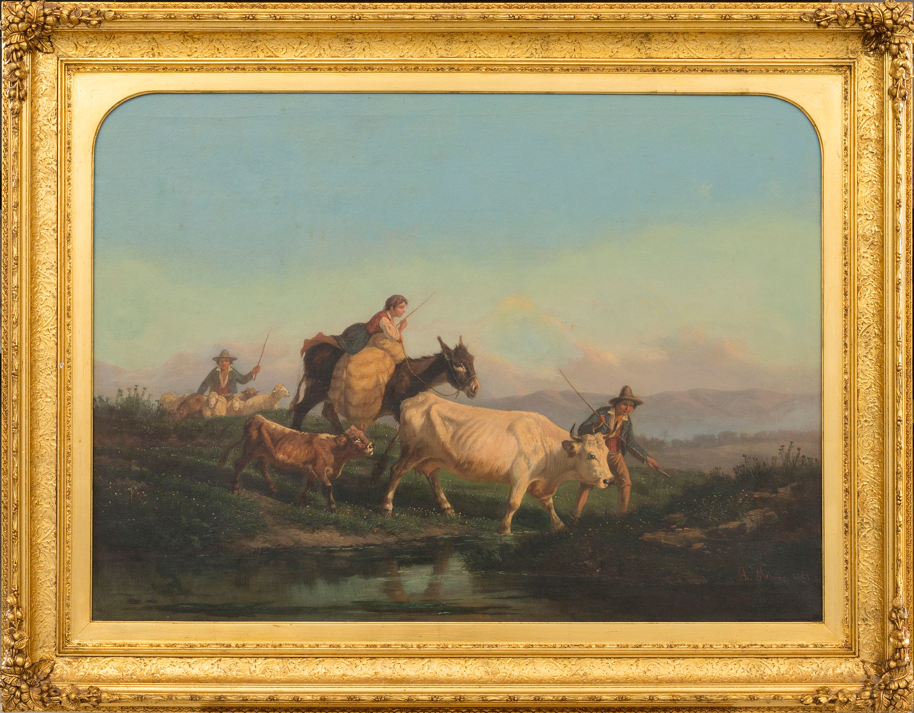 ANTONIO MILONE, oil on canvsa signed and dated 1867. - Bukowskis