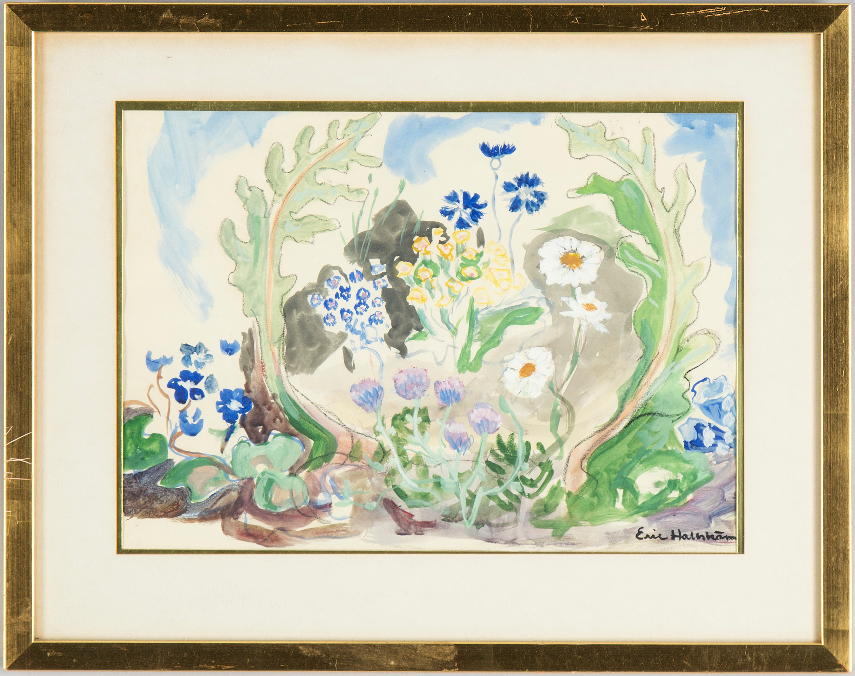 ERIC HALLSTRÖM, gouache, signerad. - Bukowskis