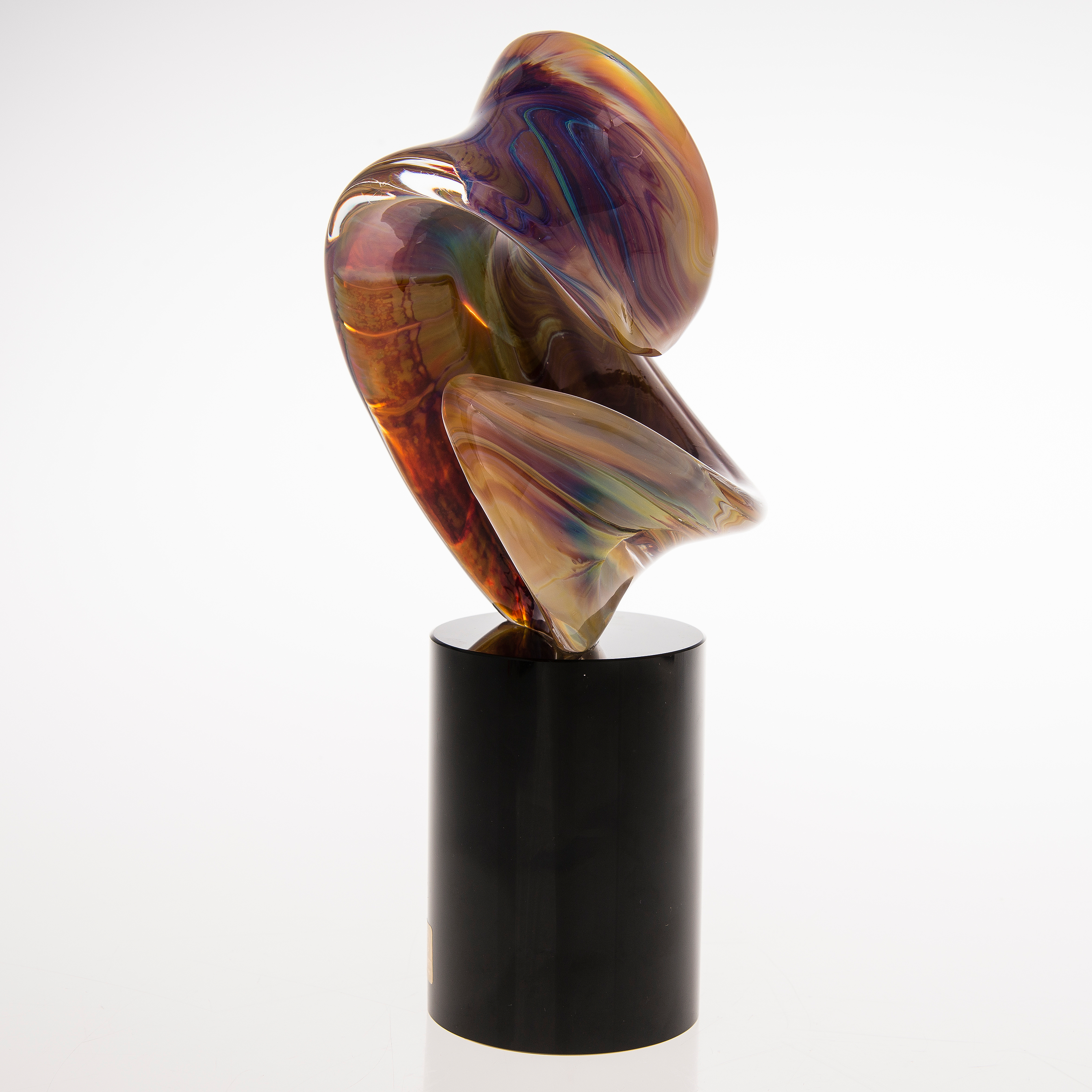 'Dancing Ribbon' glass sculpture, signed Zanetti, labelled Vetro ...