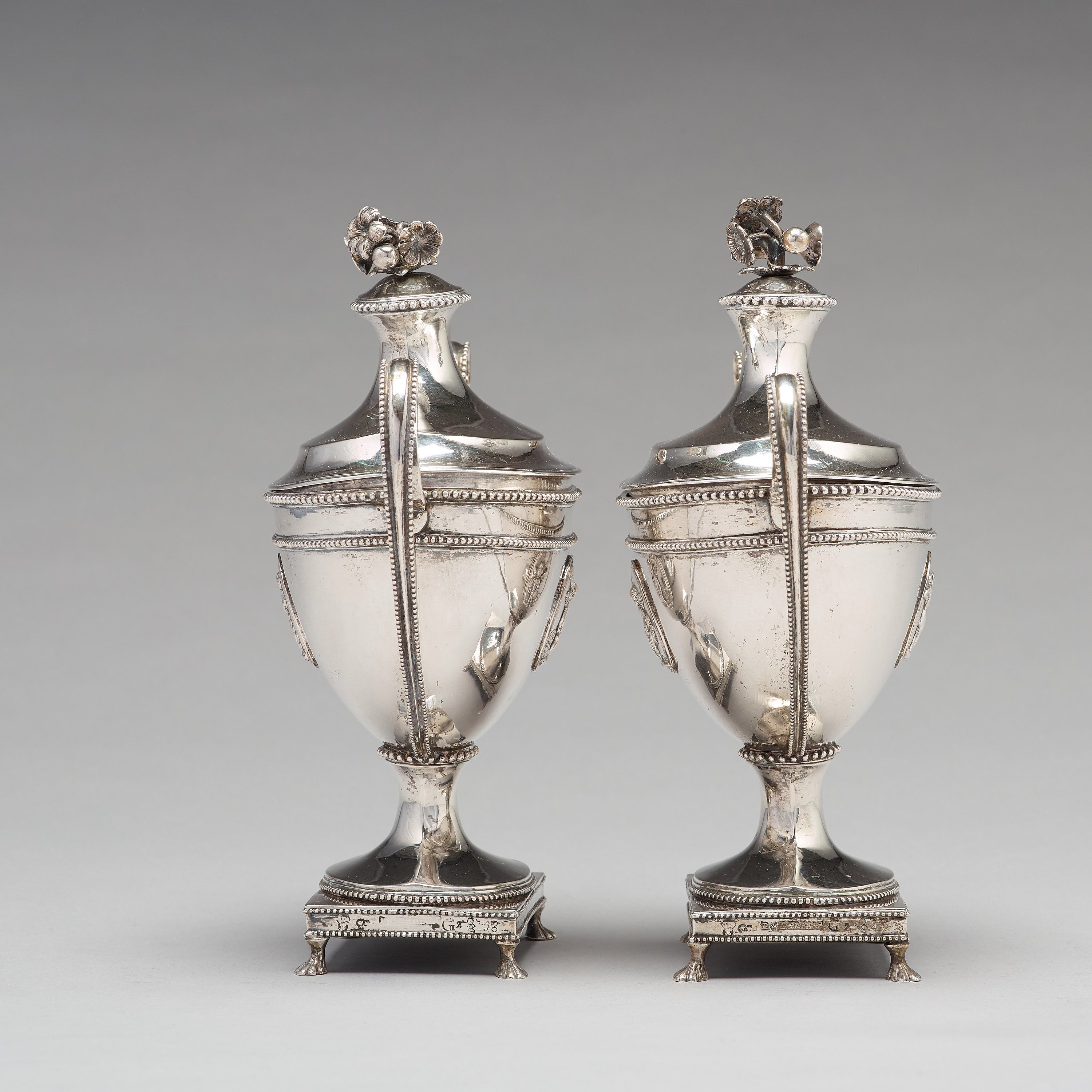 A pair of Swedish 18th century silver sugar-bowl, makers mark of Johan ...