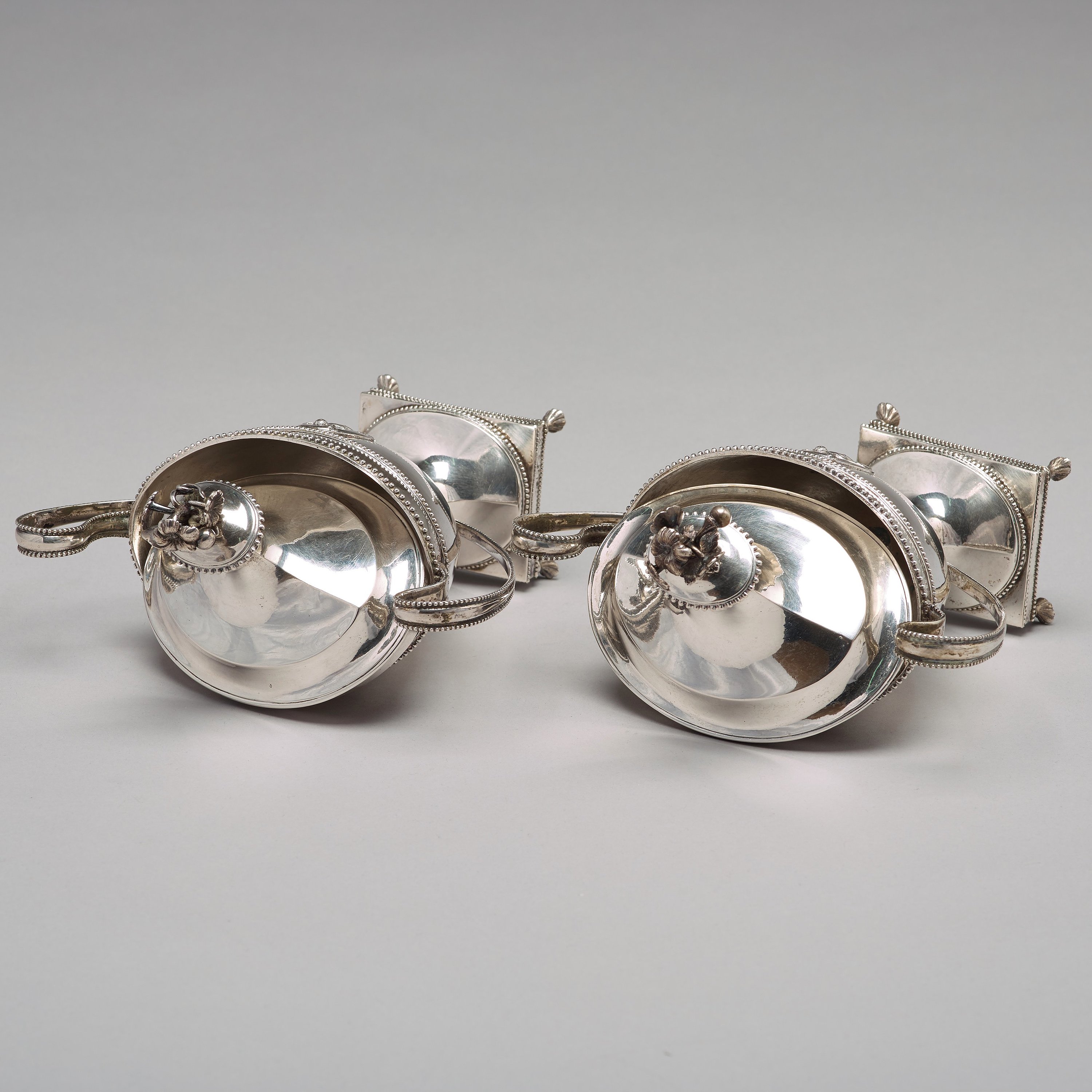 A pair of Swedish 18th century silver sugar-bowl, makers mark of Johan ...