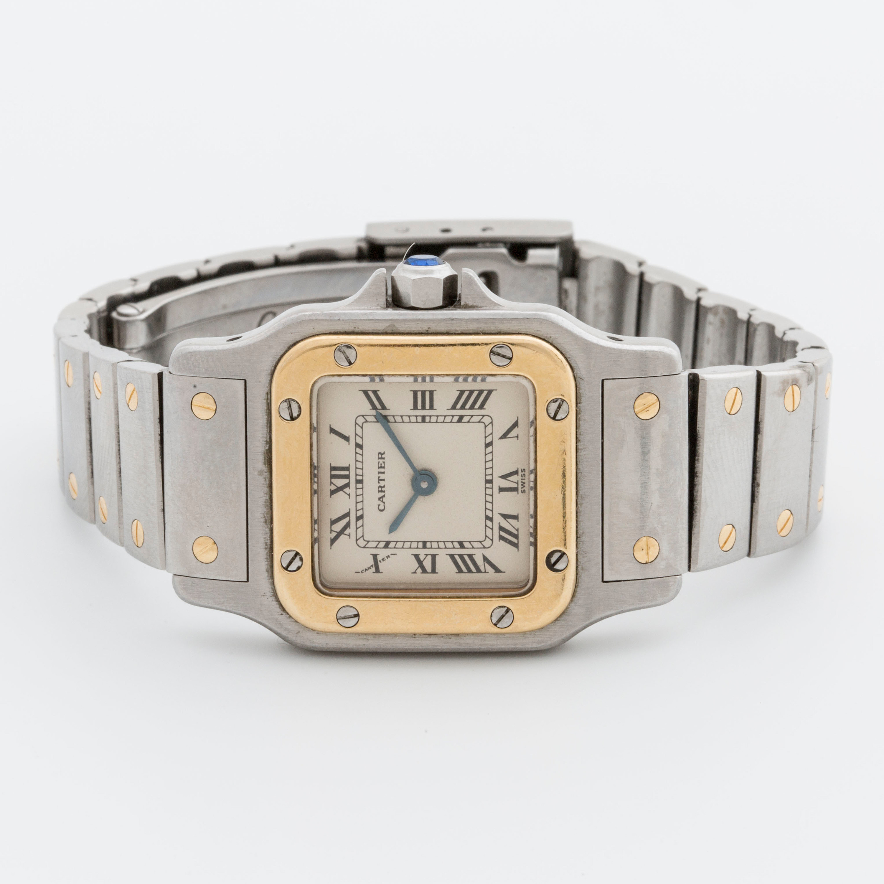 CARTIER SANTOS ARMBANDSUR, Stål och guld, 24 x 23 mm. - Bukowskis