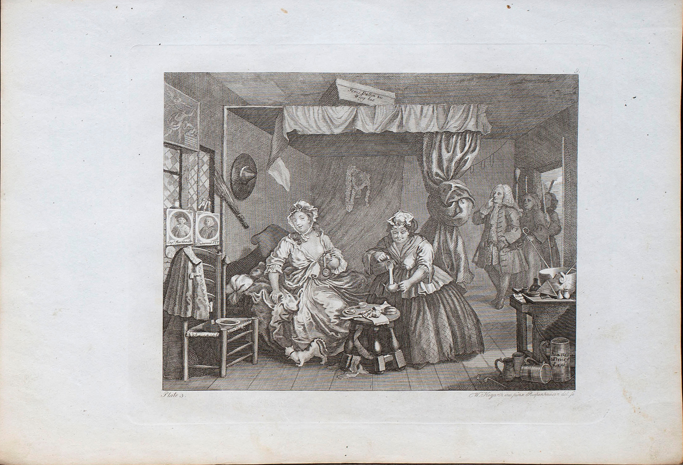 WILLIAM HOGARTH,after, six, copper plate engraving by Ernst ...